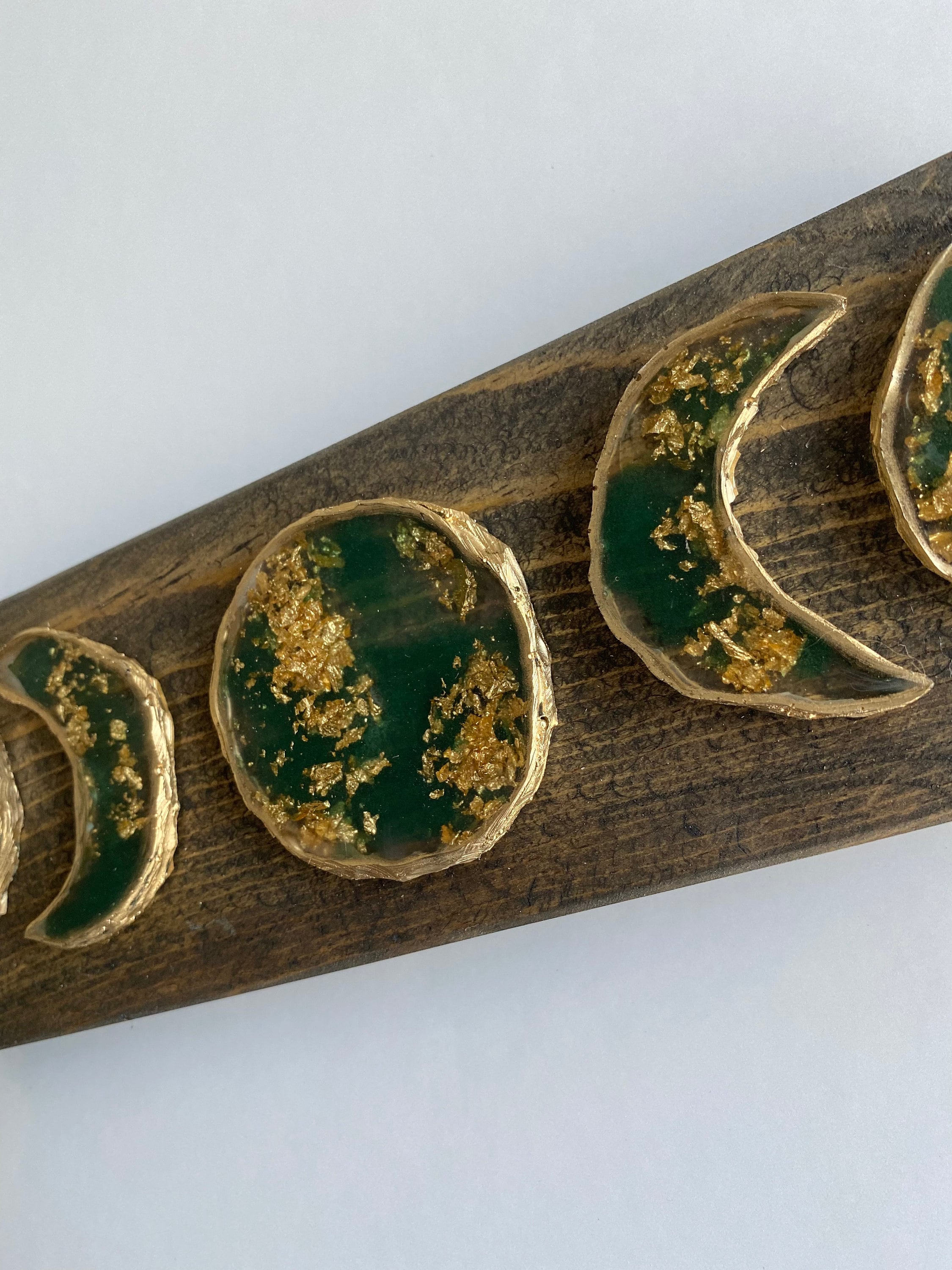 Green Moon Phase Decor • Moon Wood Wall Hanging Decor • Handmade Art - Etsy