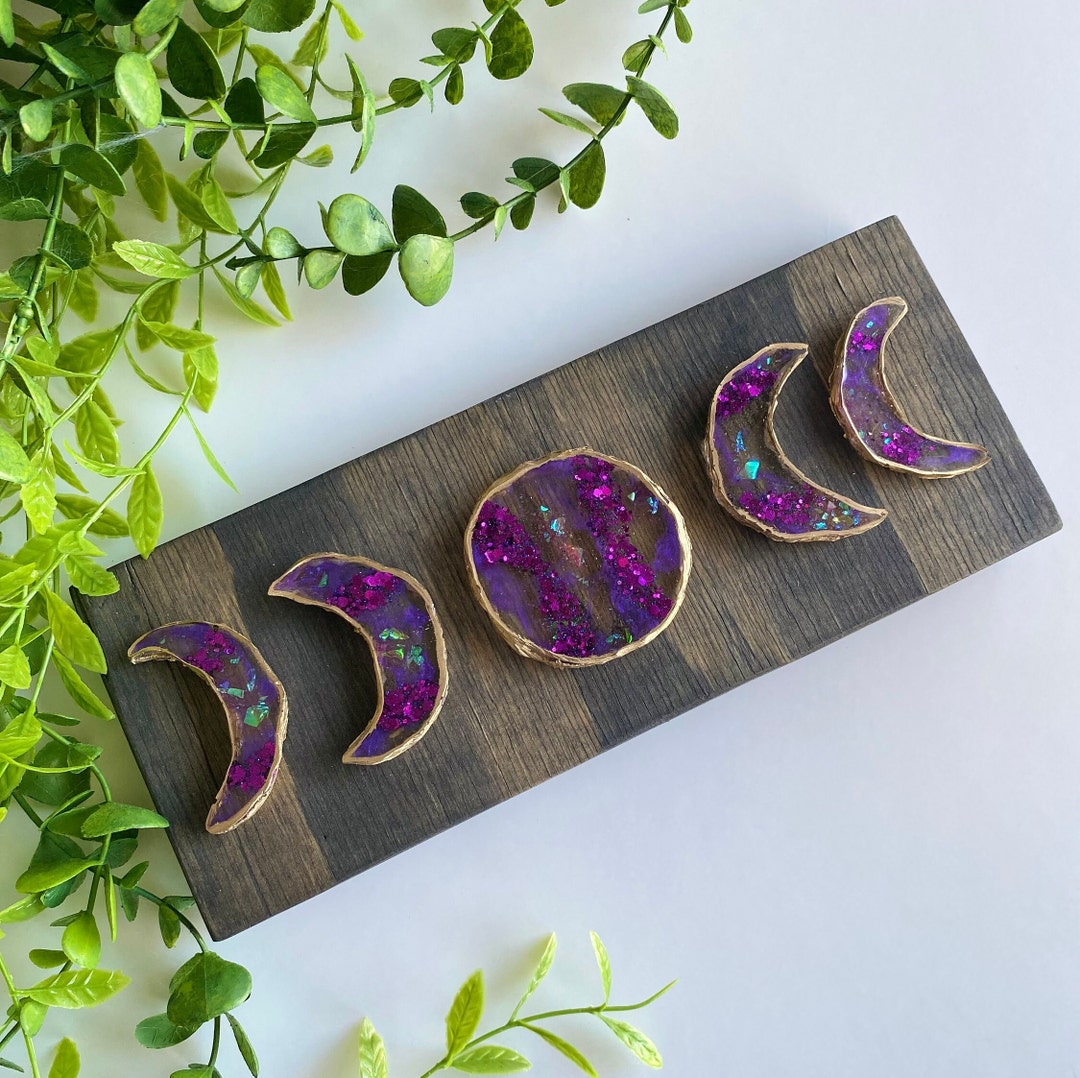 Moon Phase Wall Decor • Handmade Art • Eclectic Witchy Decor • - Etsy