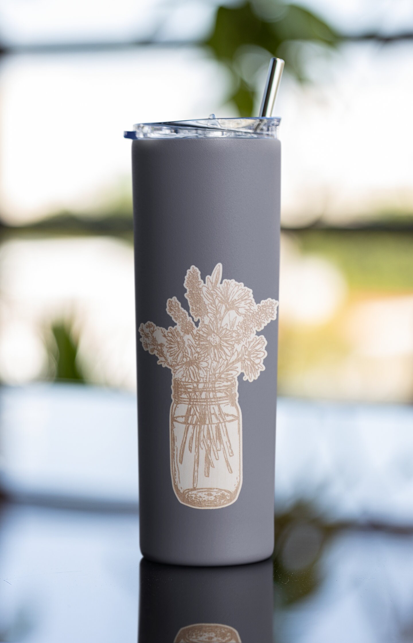Flower Wooden Sticker Wood Sticker Wood Decal Mason Jar - Etsy