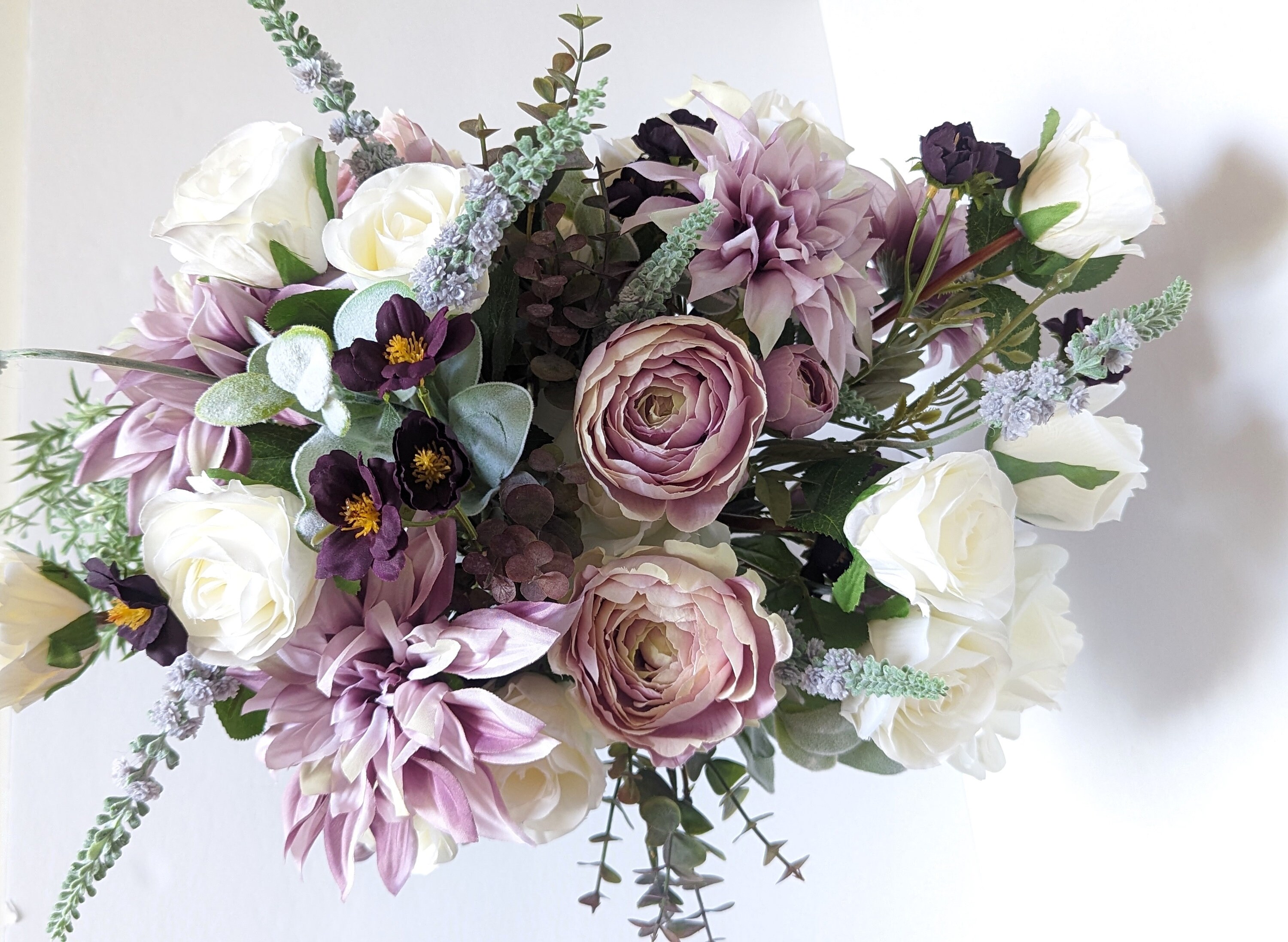 Lavender Purple Arrangement Lavender Silk Flowers in Faux - Etsy