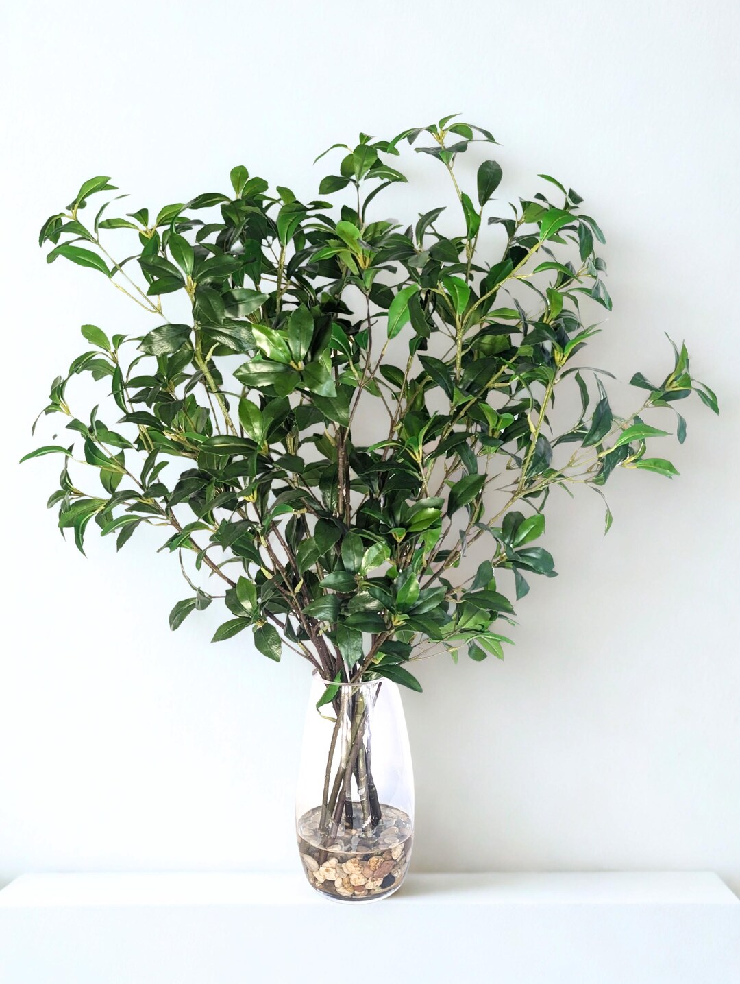 Real Touch Ficus Stems, Artificial Greenery in Faux Water Arrangement ...