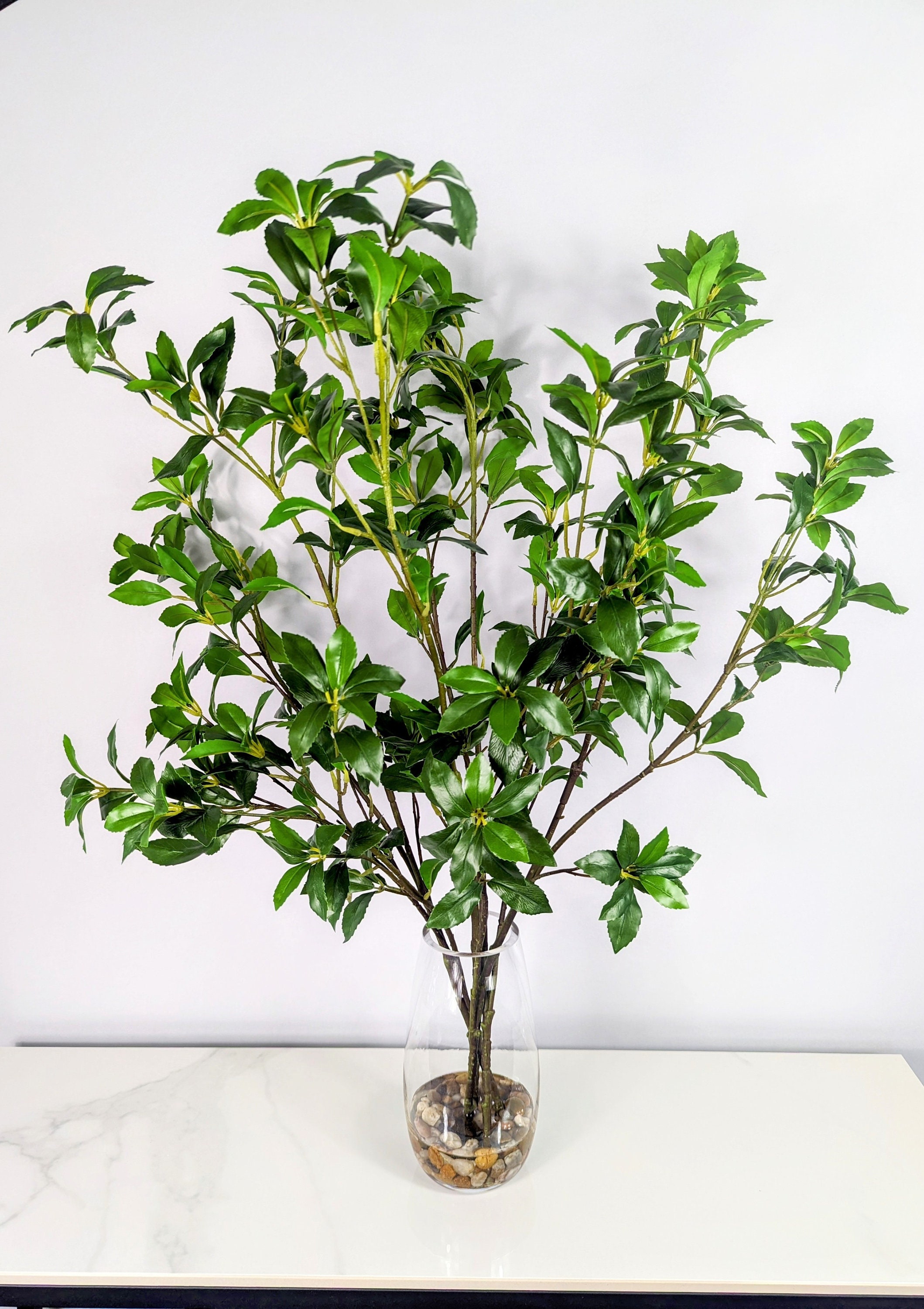 Real Touch Ficus Stems, Artificial Greenery in Faux Water Arrangement ...