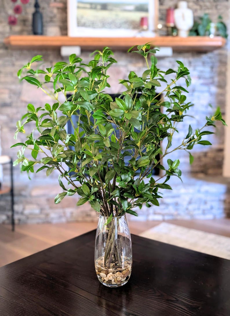 Real Touch Ficus Stems, Artificial Greenery in Faux Water Arrangement ...