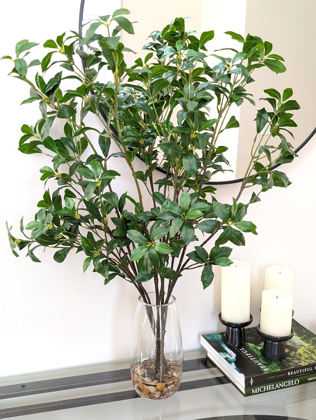 Real Touch Ficus Stems, Artificial Greenery in Faux Water Arrangement ...