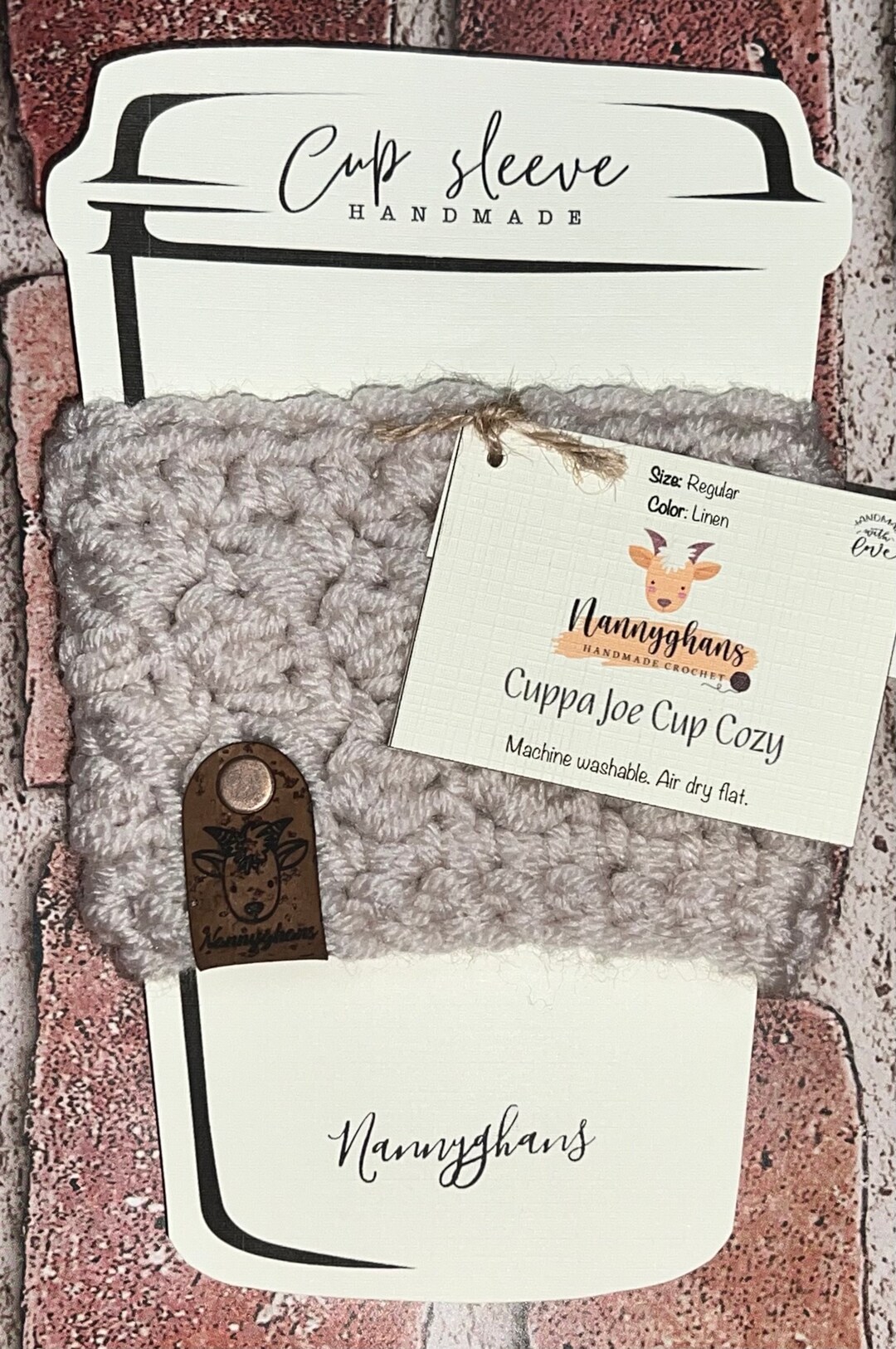 Cuppa Joe Cup Cozy in Linen (regular) - Etsy