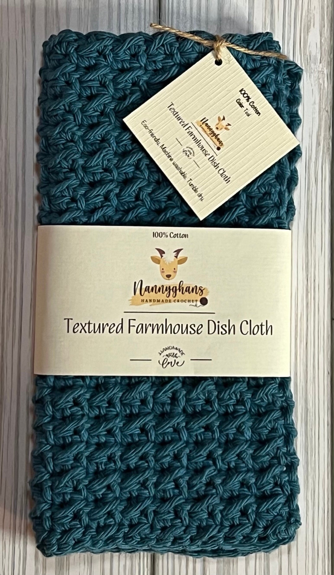 Textured Farmhouse Dish Cloth in Teal - Etsy