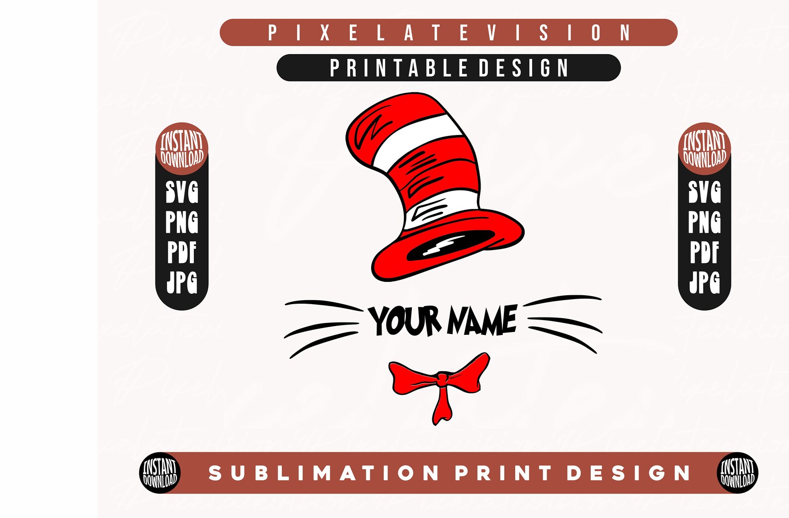 Dr Seuss Svg Cat In The Hat Svg Dr Seuss Hat Svg Dr Seuss Png Dr Seuss