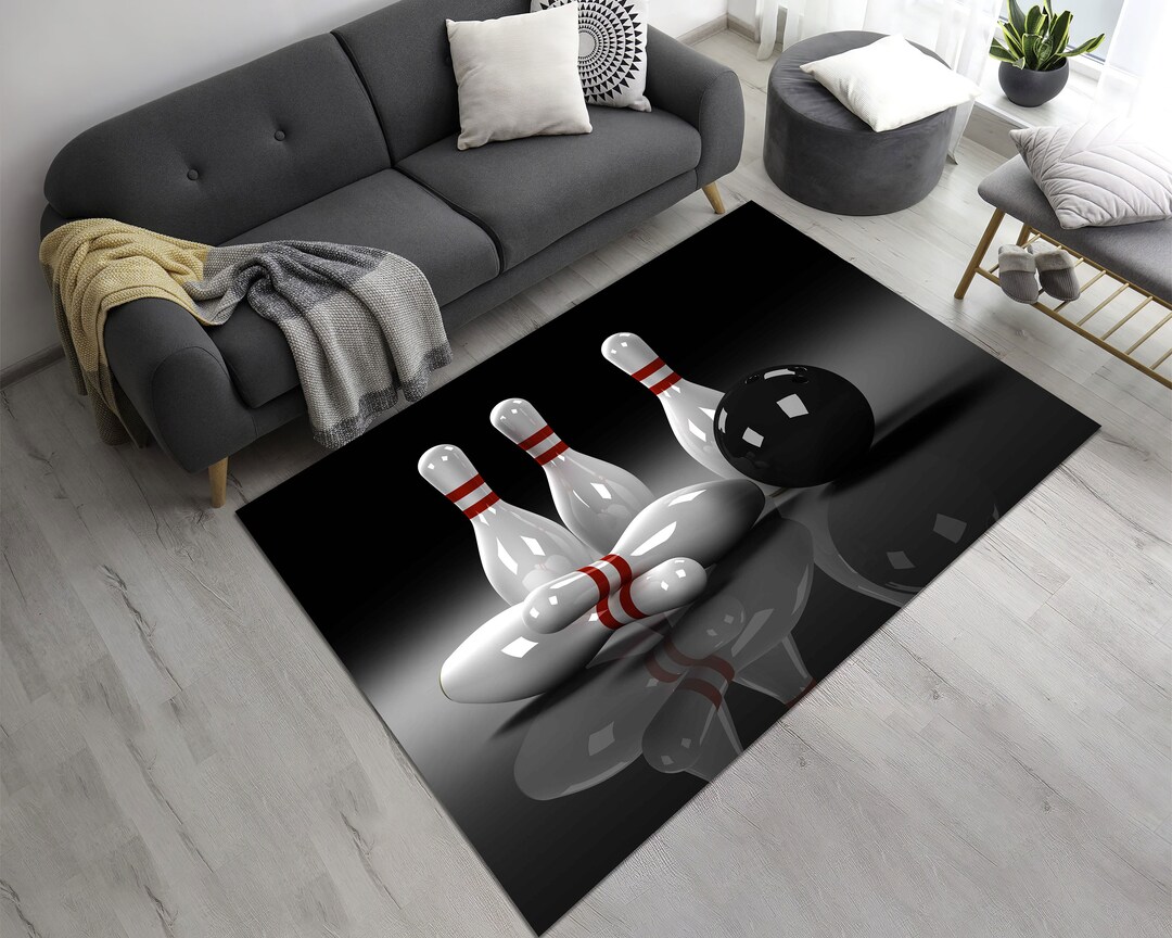 Bowling Ball Carpet, Child Room Decor, Kids Area Rug, Non Slip Rug ...