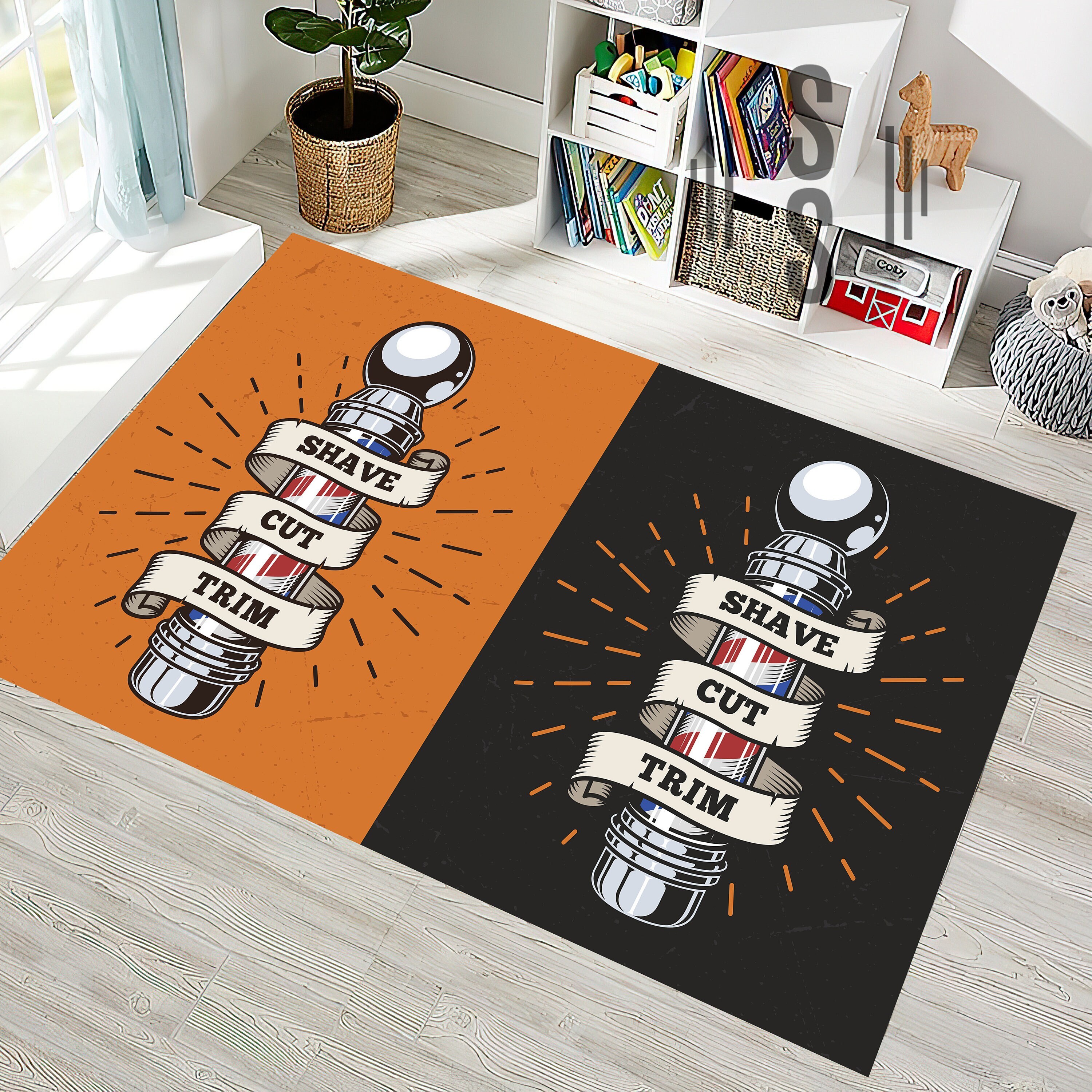 Shave Cut Trim Rug Barber Rug Barber Shop Entrance Carpet - Etsy