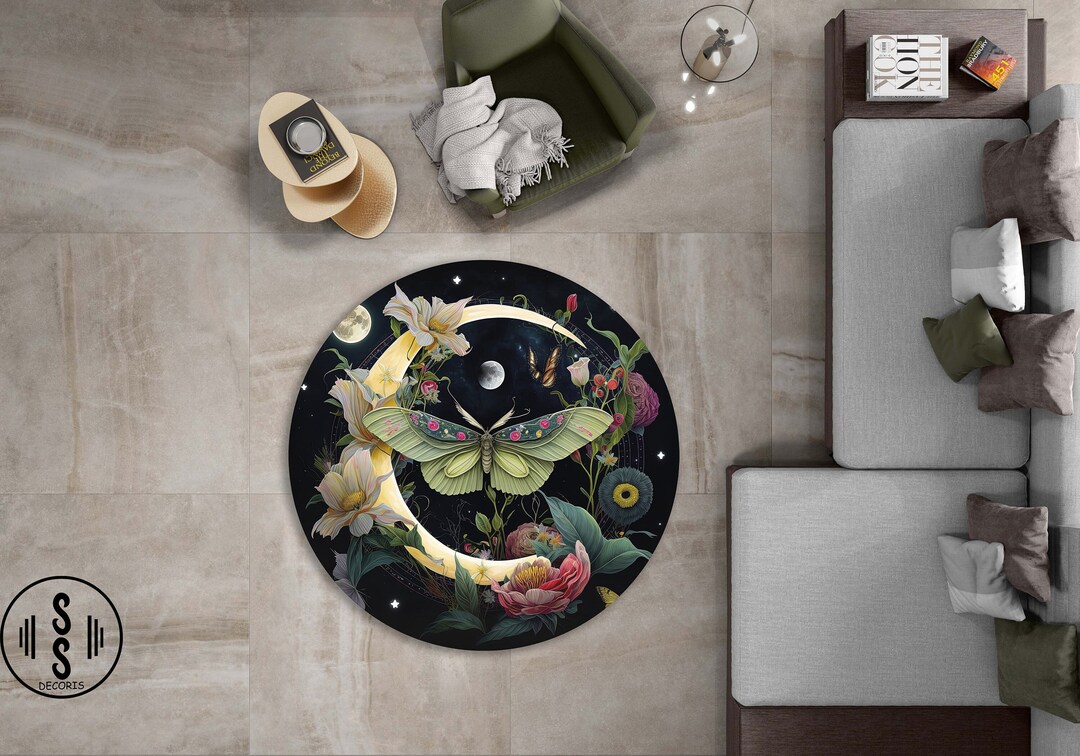 Astrology Rug, Flowers Rug, Moon Rug, Butterfly Rug, Moon Decorations ...