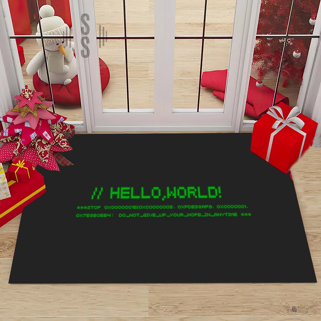 Programmer Hello World Rug, Programming & Coding Rug, Software Code Rug ...