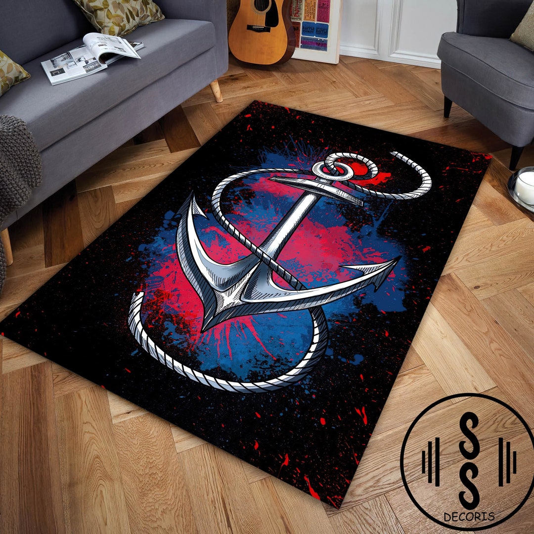 Anchor Rug Yacht Rug Ship Anchor Nautical Rug Anchor - Etsy