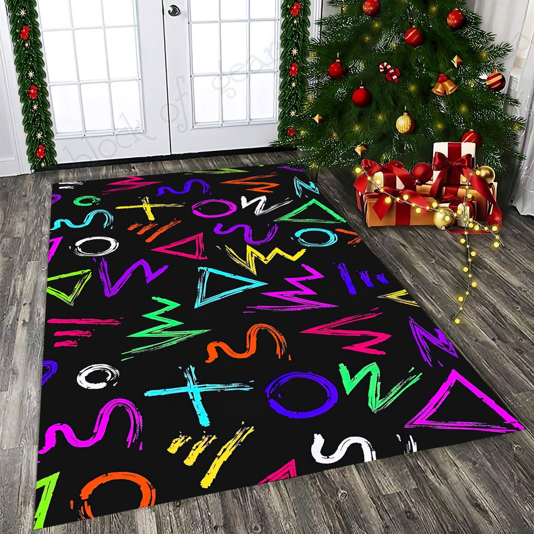Minimalist Rug Colorful Carpet Graffiti Rug Gaming Room - Etsy