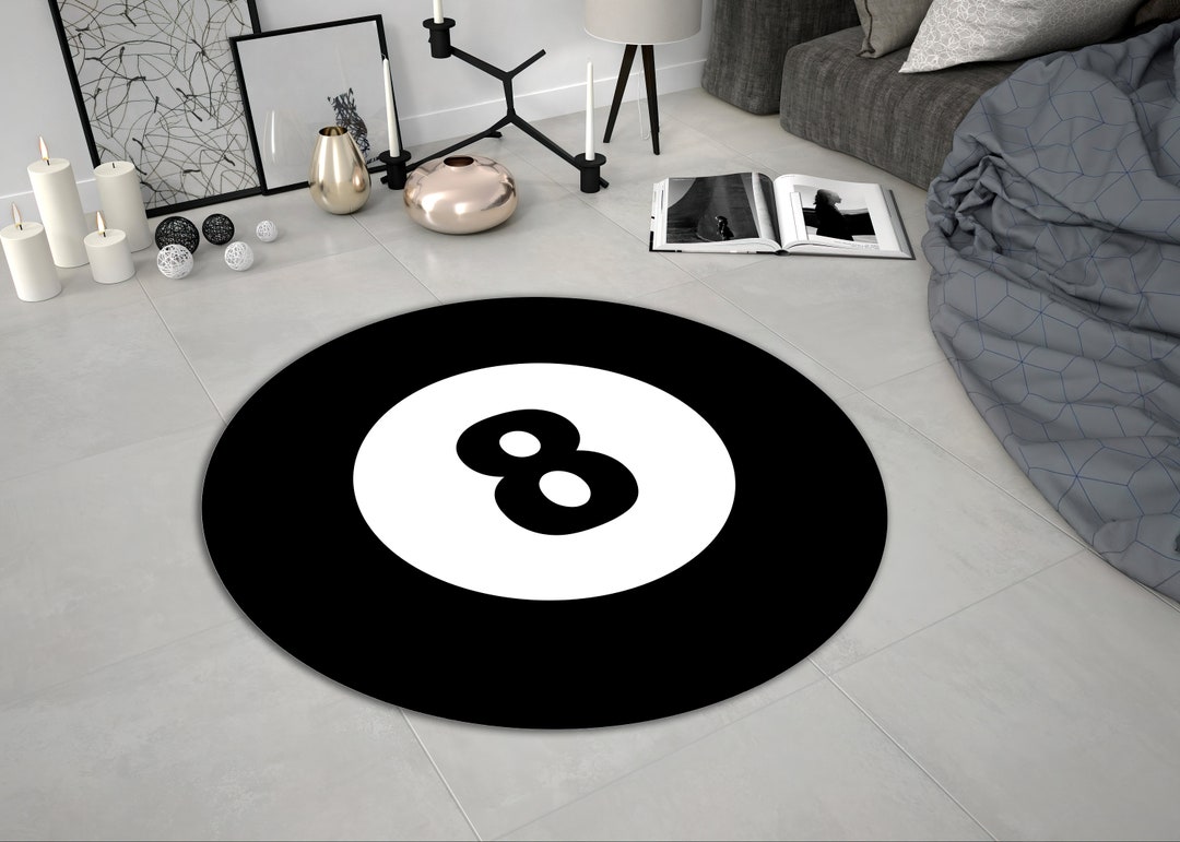 8 Ball Rug, Billiards Rug, Bedroom Aesthetic Rugs, Minimalist Rug, 8 ...