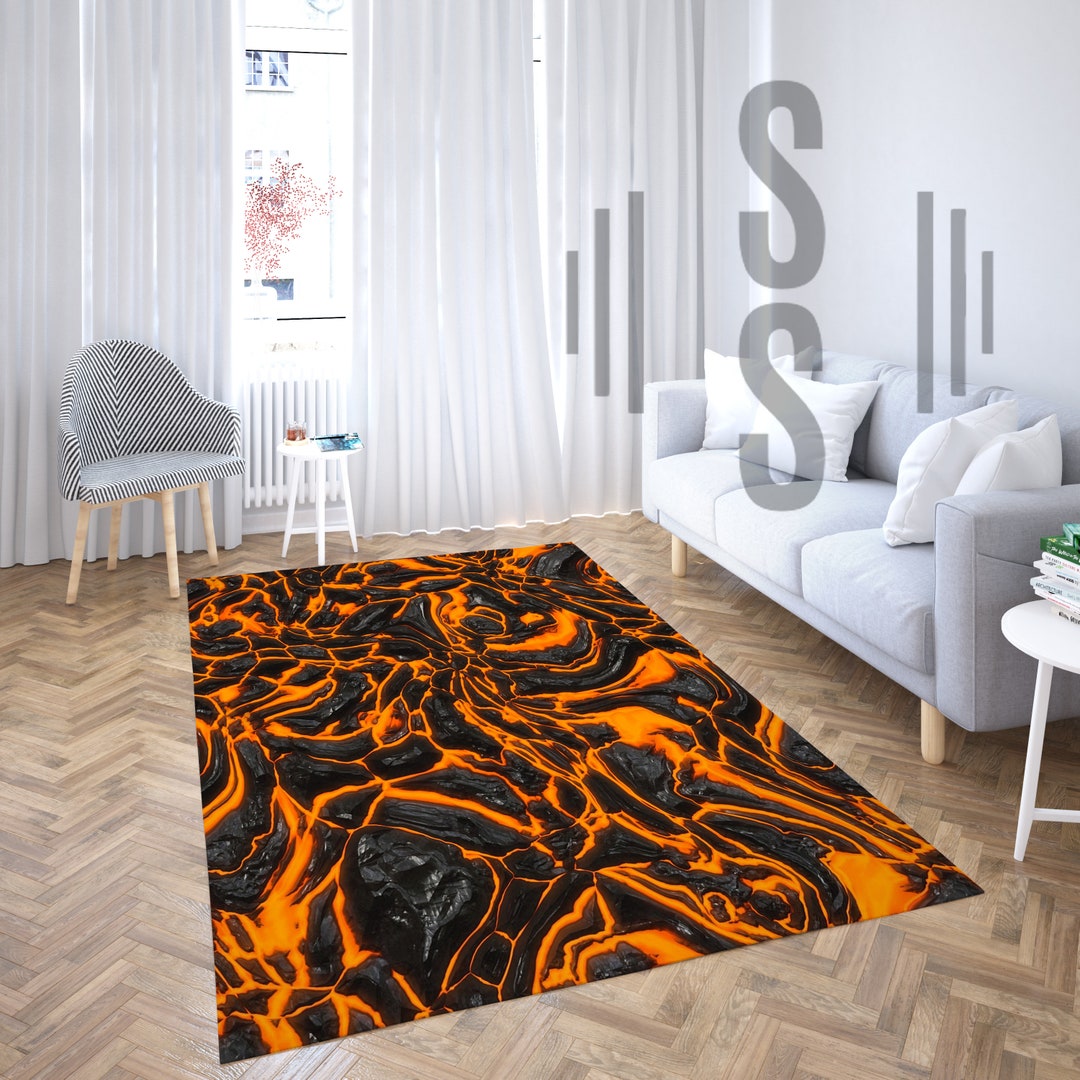 Volcanic Lava Rug Lava Rug Abstract Rug Hot Lava - Etsy