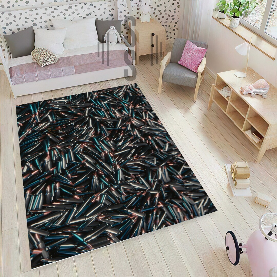 Bullet Rug, Flying Bullet Rug, Fire Bullet Rug, Bullet Pattern Rug ...