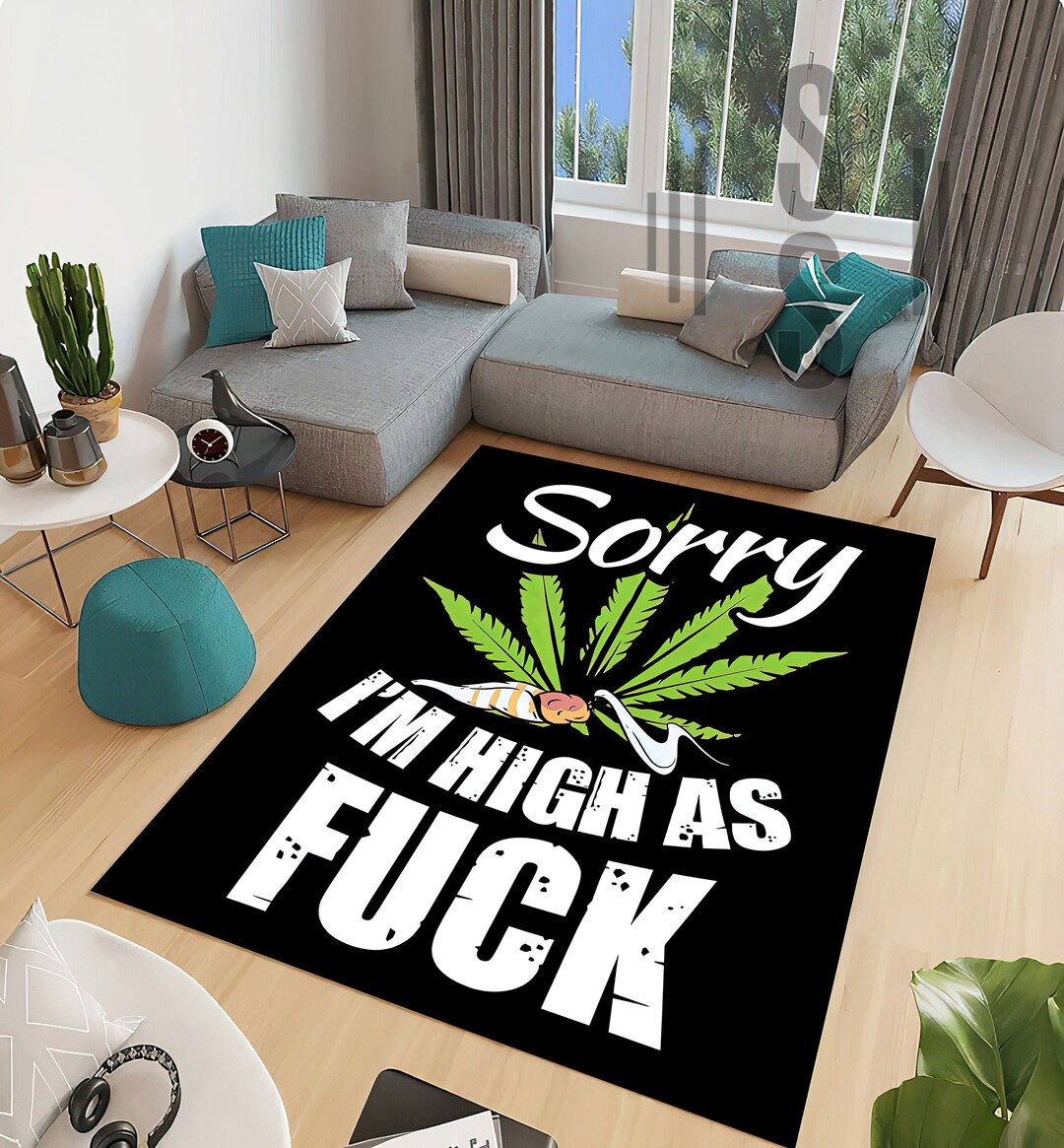 Hemp Rug, Smoke Room, Marijuana, Weed Pattern Carpet, Doormat Rug ...
