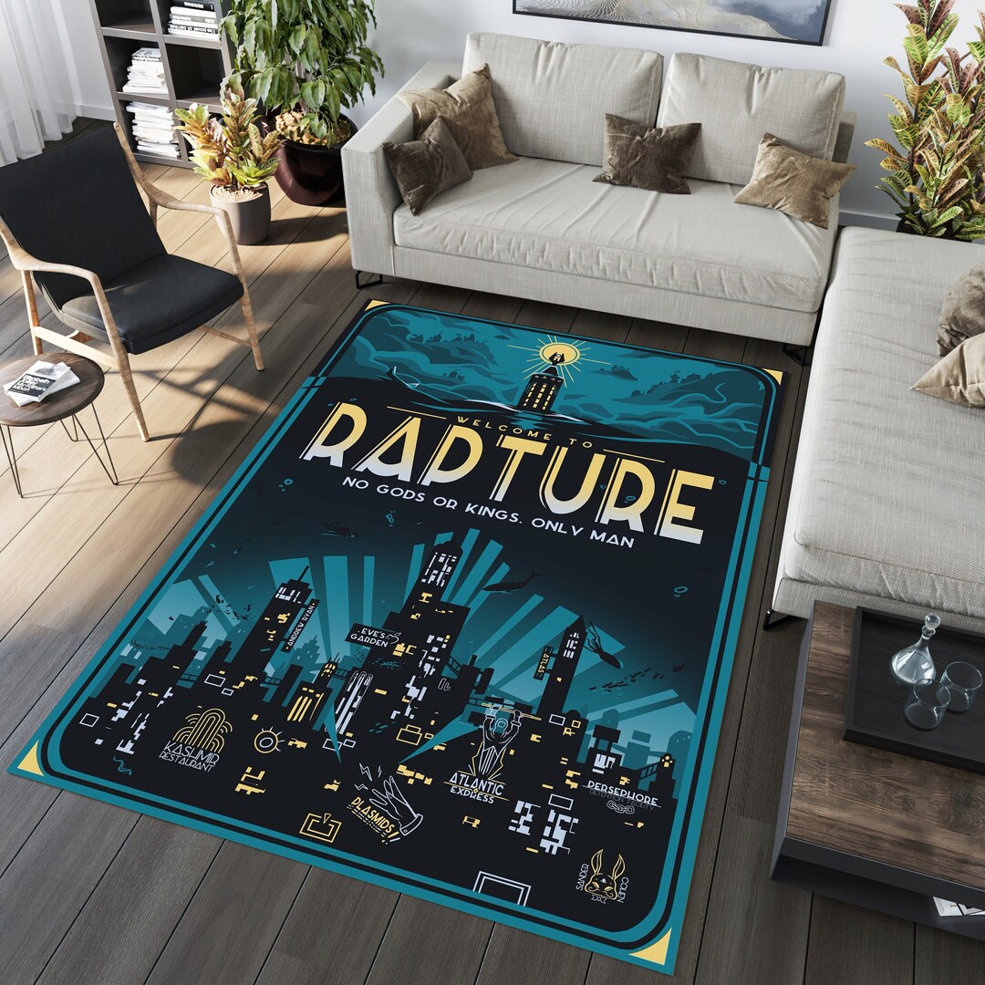 Bioshock Rug, Video Game Bioshock Welcome Rapture Rug, Rapture Rug ...
