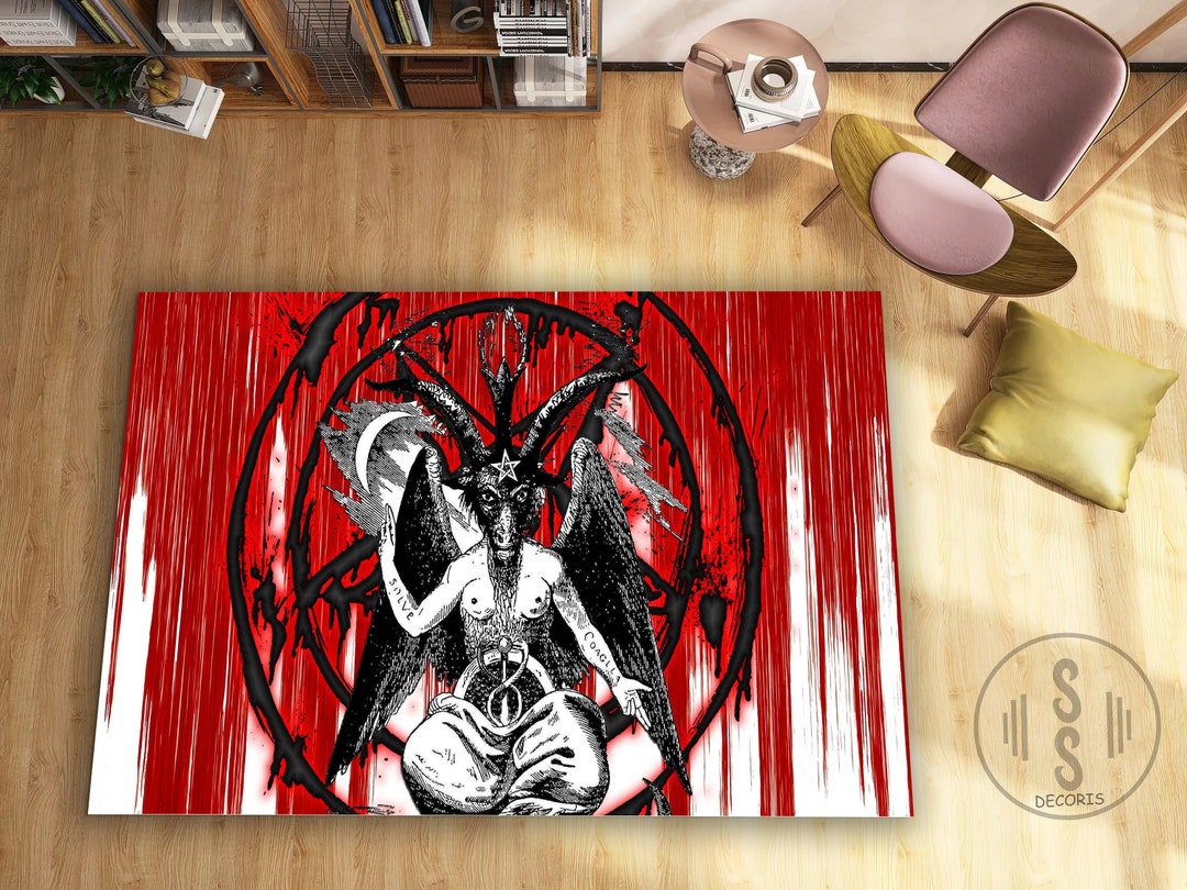 Pentagram Rug, Baphomet Rug, Satan Rug, Satanism Rug, Illuminati Rug, Authentic Rug, Satanic ...