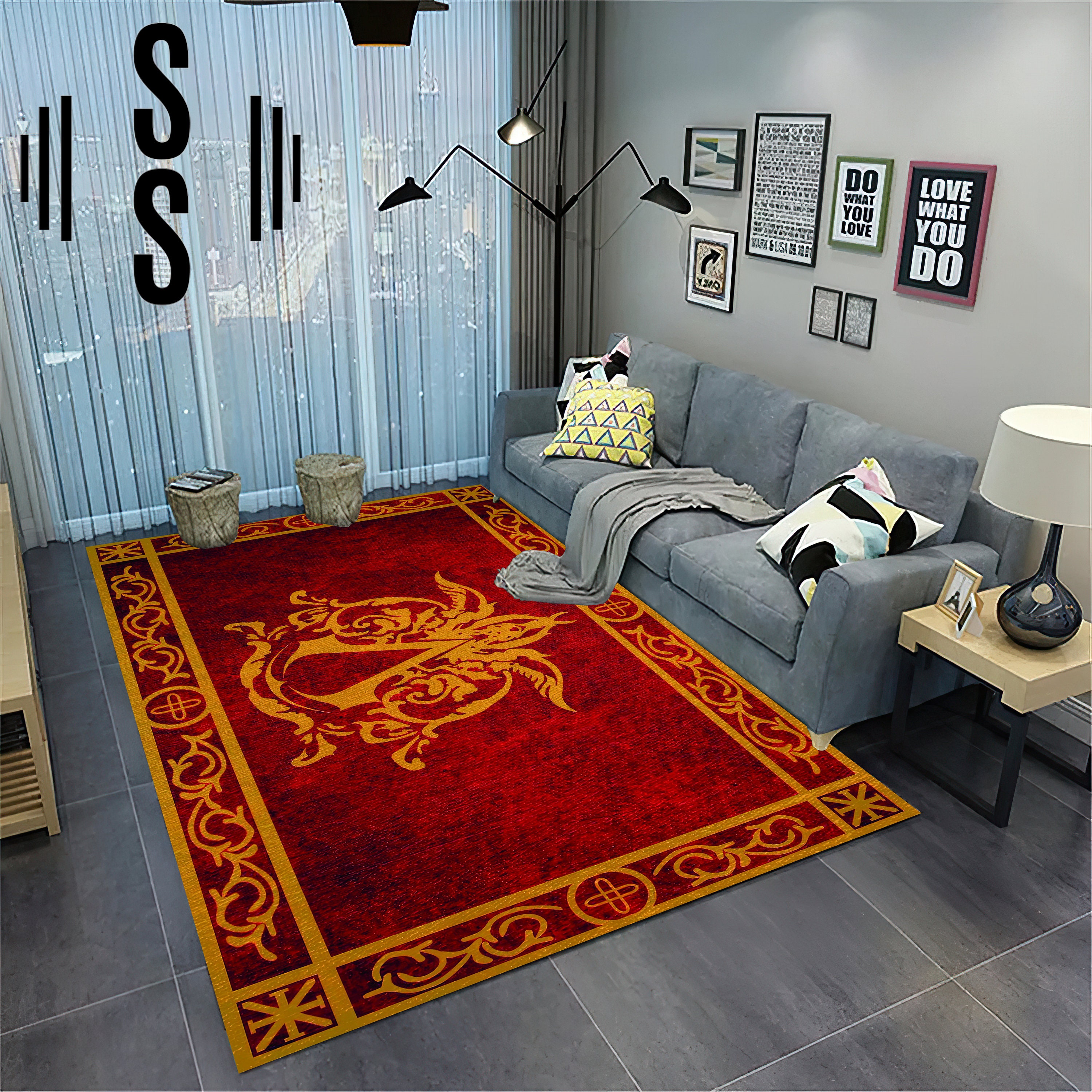 Roman Empire Flag Pattern Rug Game Room Rug Arcade Rug - Etsy