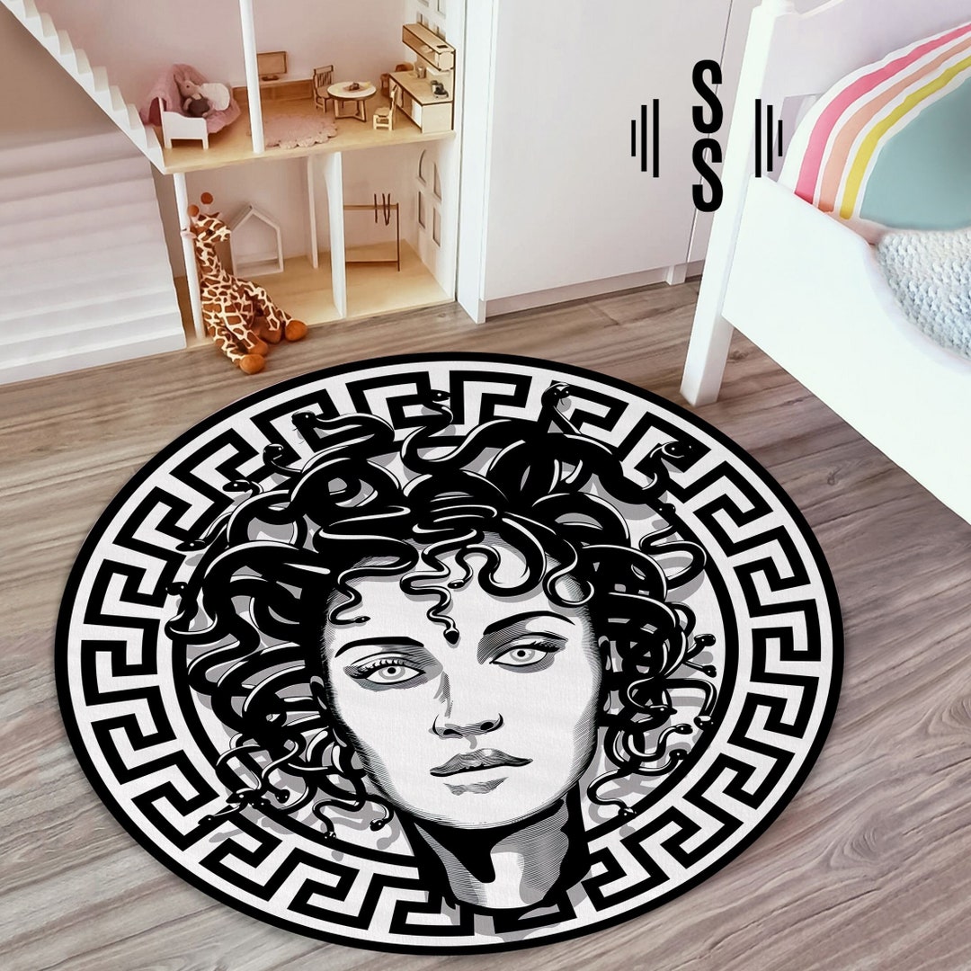 Medusa Pattern Rug Black-white Medusa Carpet Medusa Pattern - Etsy