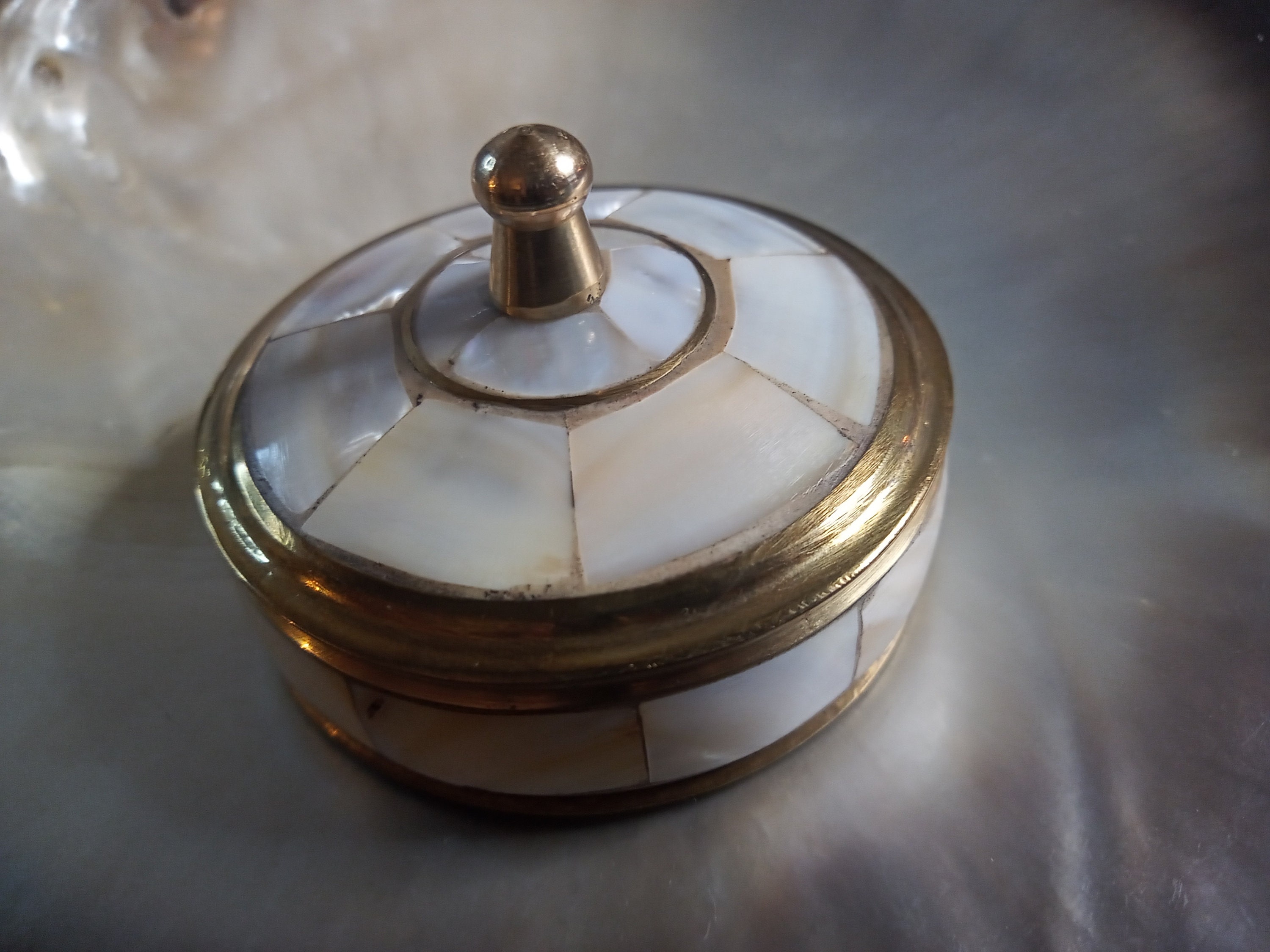 Vintage Mother of Pearl Trinket Jewelry Box - Etsy