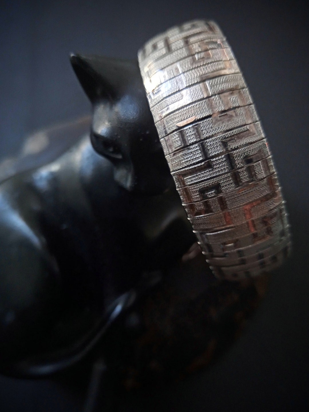 Stunning 1980s Sterling Silver Greek Key Bangle Flex Design - Etsy