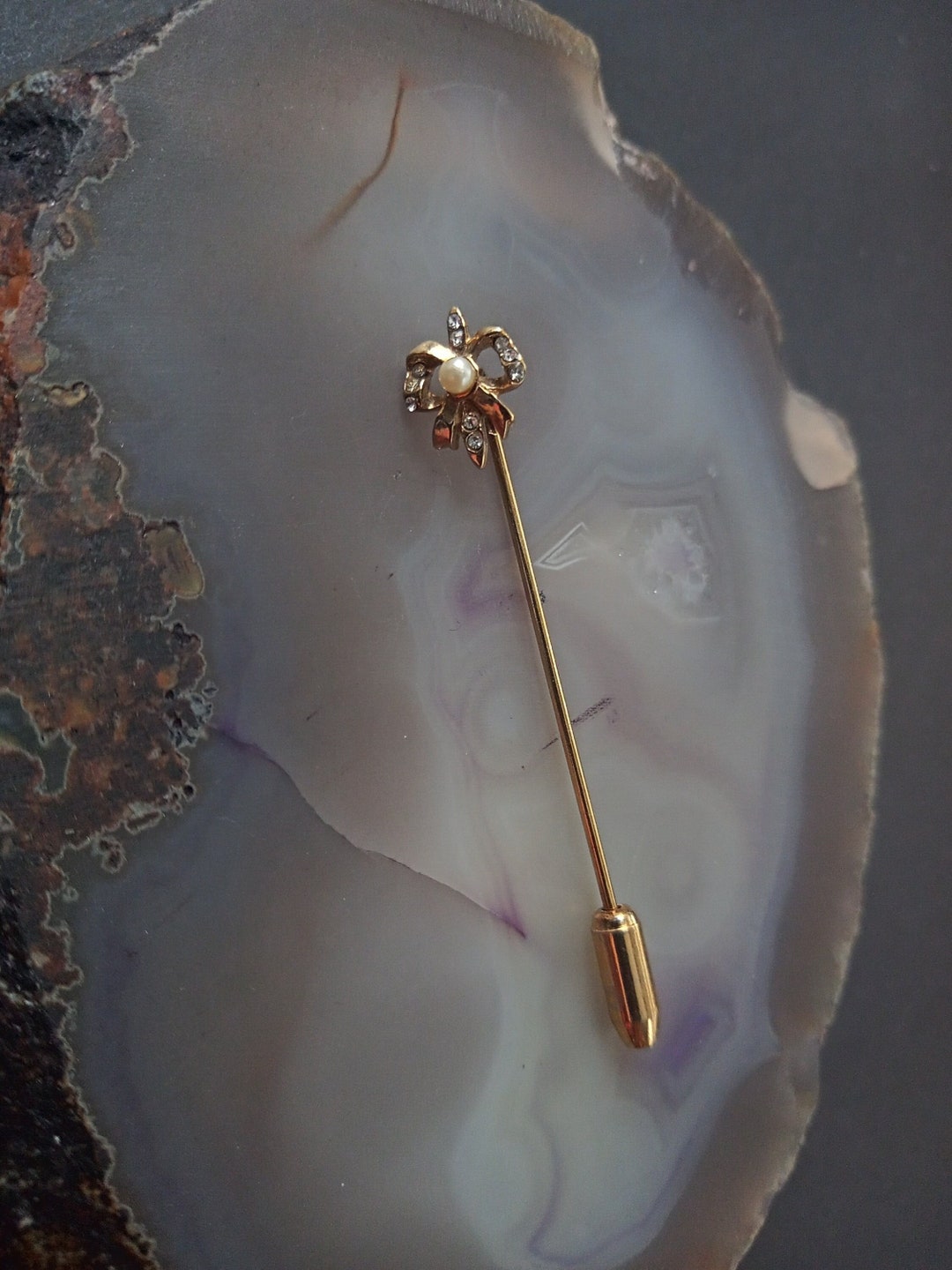 Antique Baroque Revival Diamante Pin - Etsy