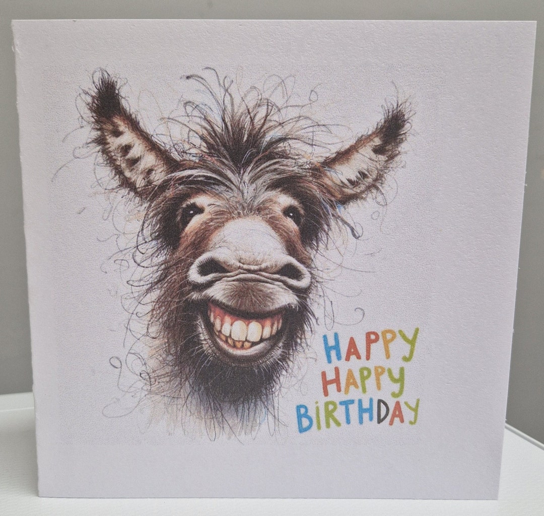 Funny Donkey Birthday Card: Personalized Keepsake - Etsy