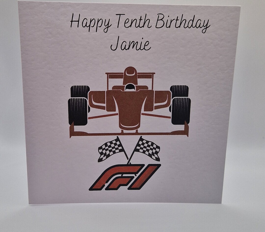 Personalised F1 RACING CAR .card for Young Boy, Boys Card,f1 Card ...