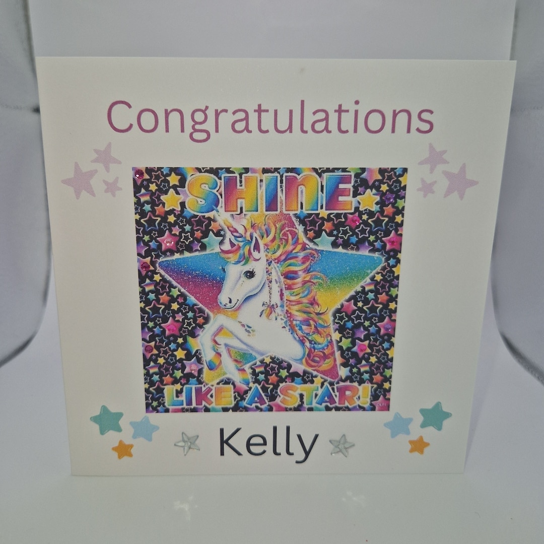 Unicorn Congratulations Card-card for Her-unicorn With Gems-well Done ...