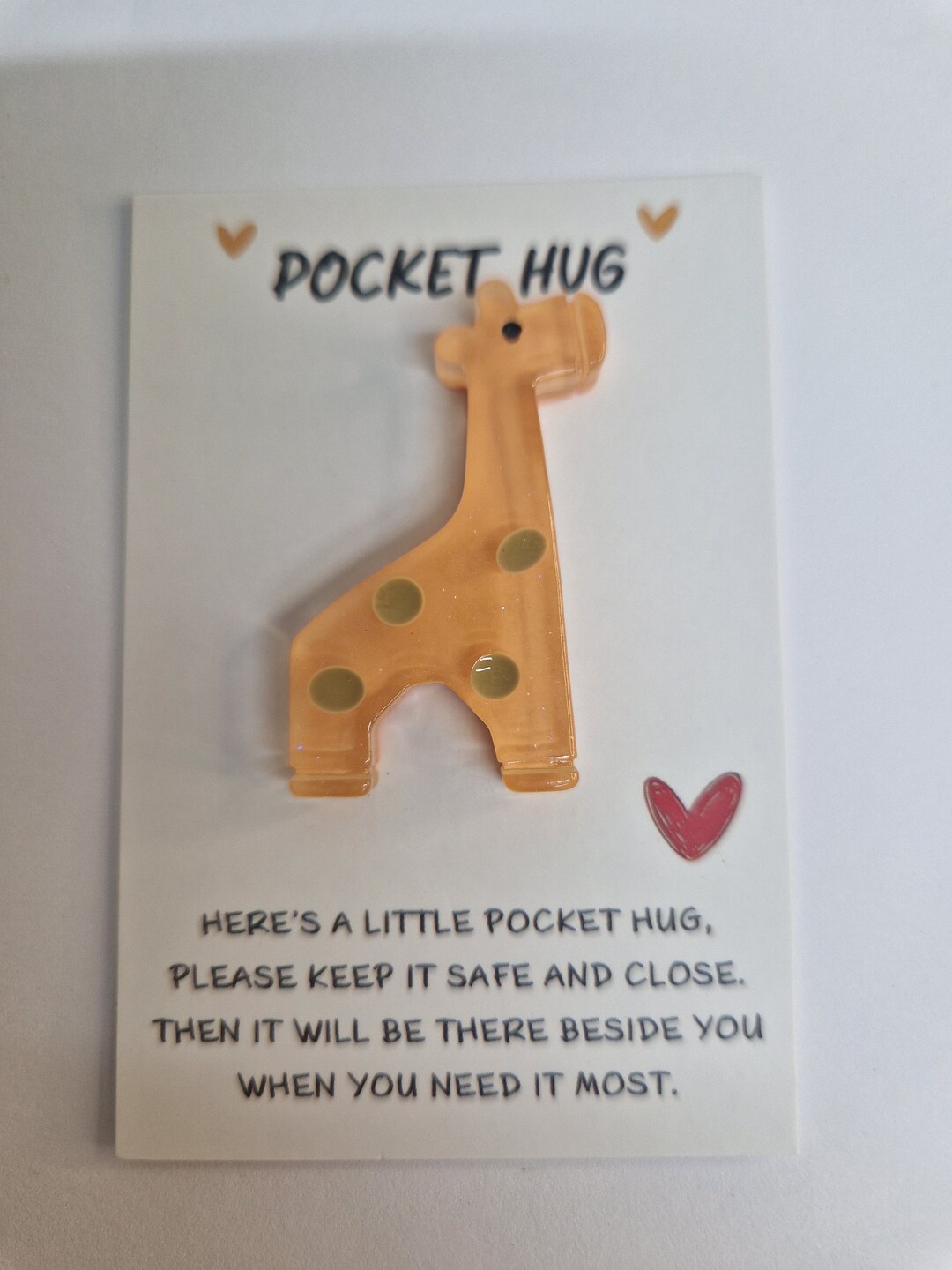 Giraffe Pocket Hug. Resin Giraffe on Mounted Card. - Etsy