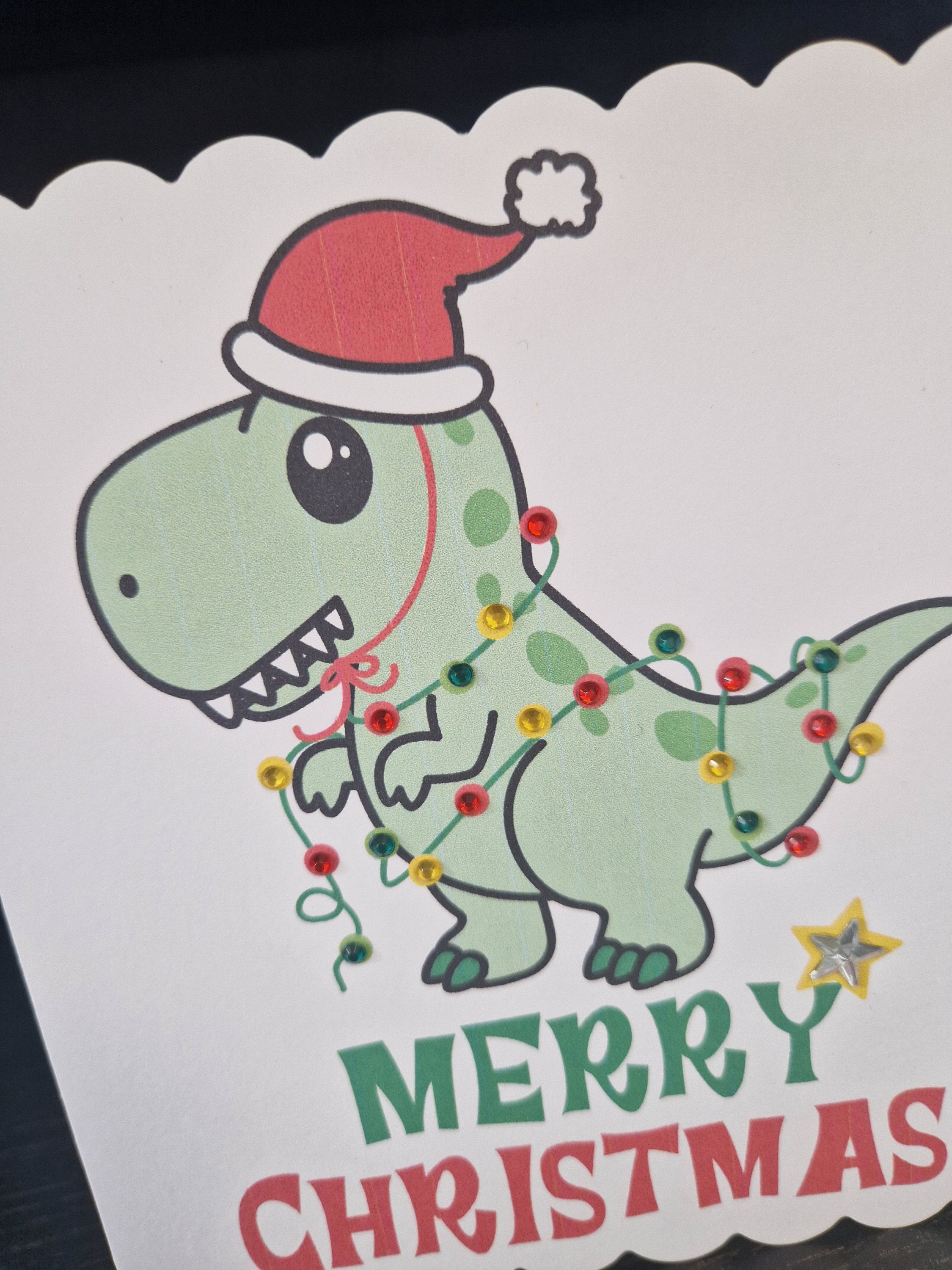 MERRY CHRISTMAS T.REX Christmas Card Dinosaur Christmas Card - Etsy