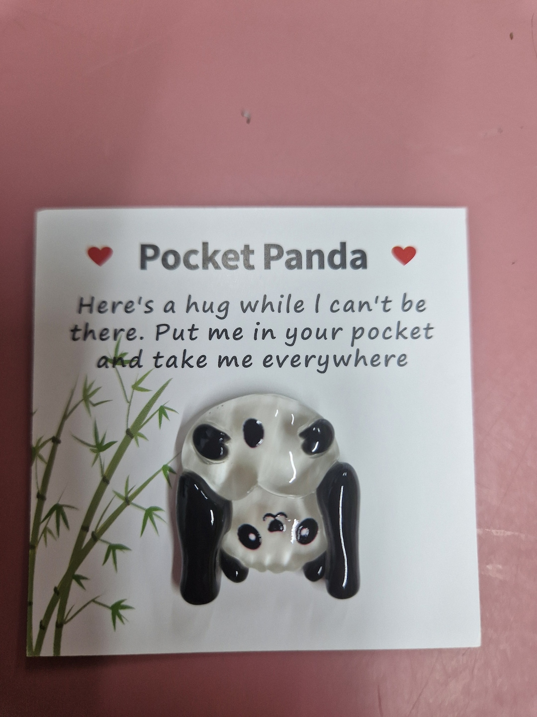 Resin Panda Pocket Hug Mounted on Card, Fun Pocket Hug. Small Gift. - Etsy