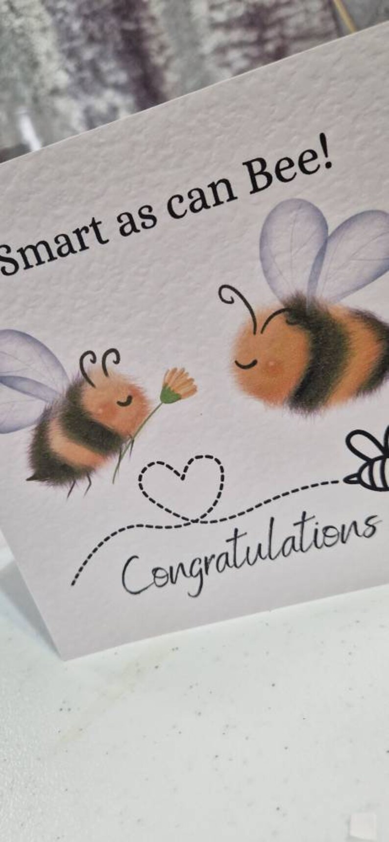 BEE CONGRATULATIONS CARD With Wooden Bees, Can Be Personalised. Lovely ...