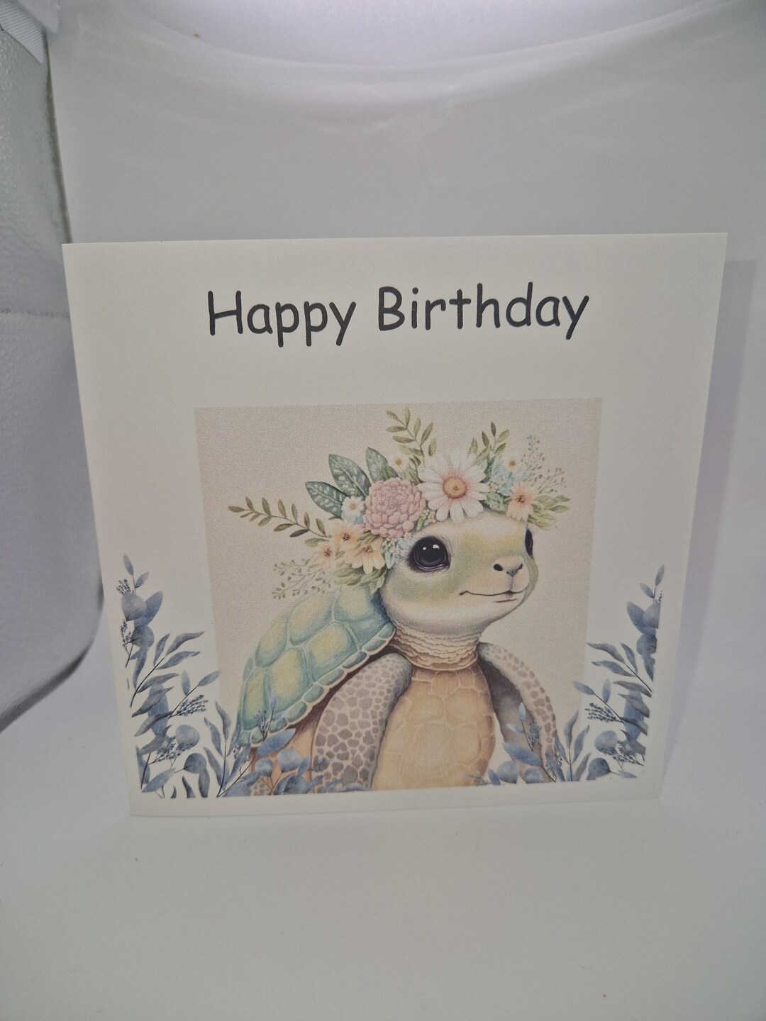 Sweet Turtle Birthday Card-baby Turtle Happy Birthday - Etsy