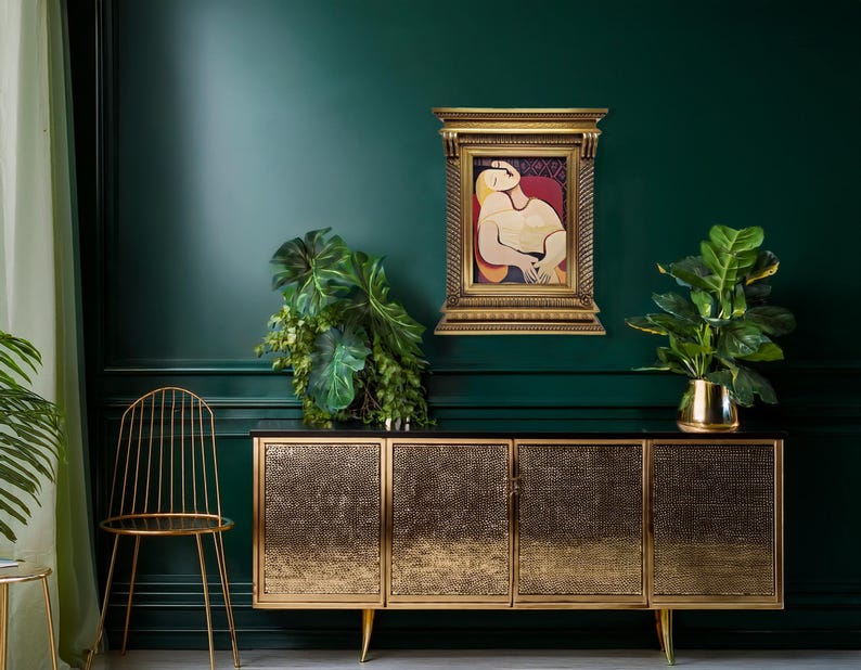 Hand Carved Antique Gold Frame With Picasso Le Reve 12x16 & 16x20 ...