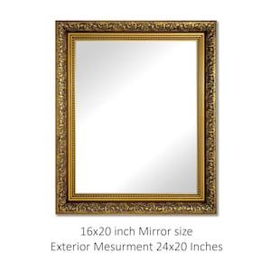 Gold Ornate Mirror 16x20 Inch - Vintage Style Gold Framed Mirror ...