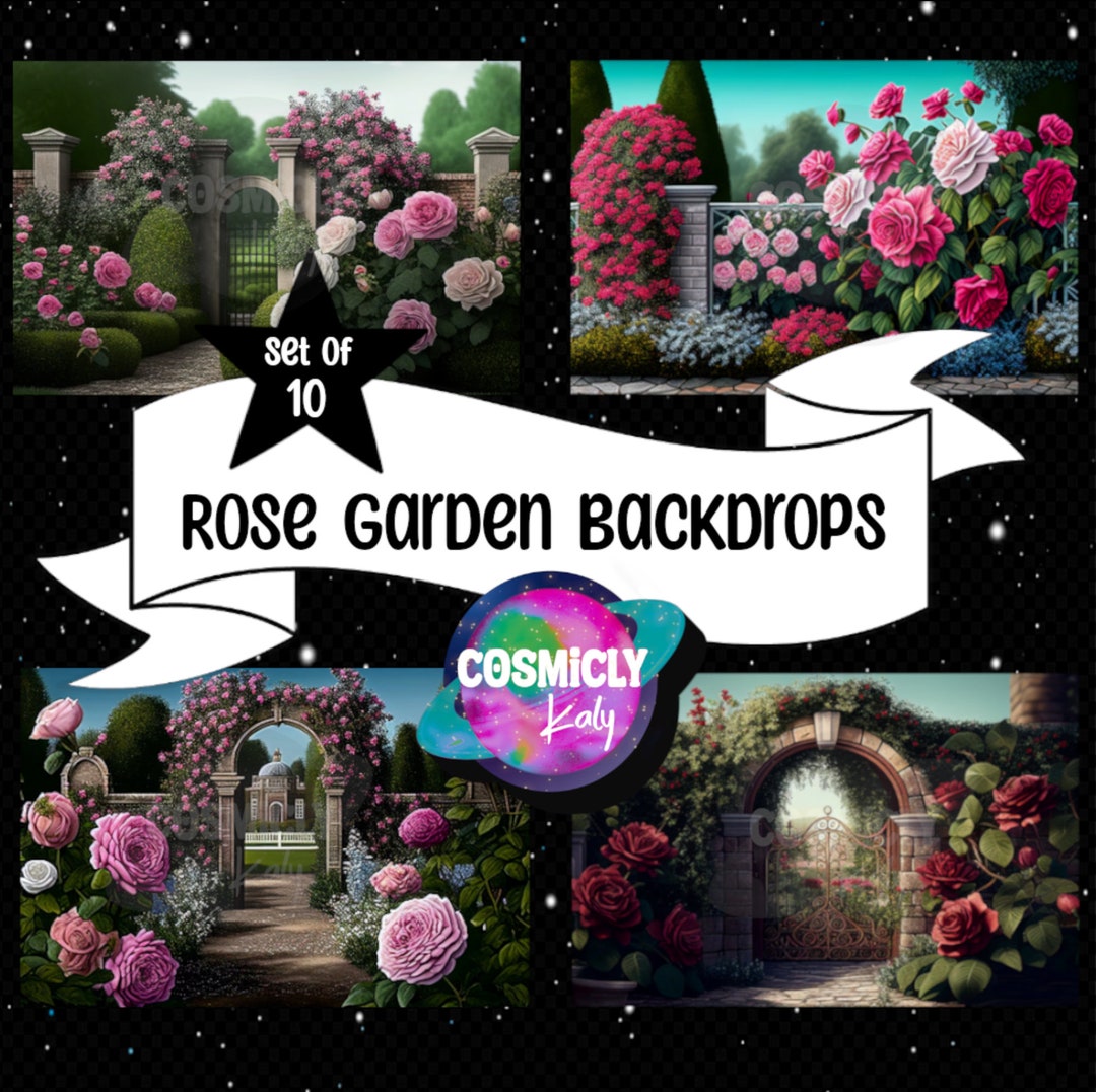 Backdrop Digital Overlay Photography Fantasy Background Rose Garden Art ...