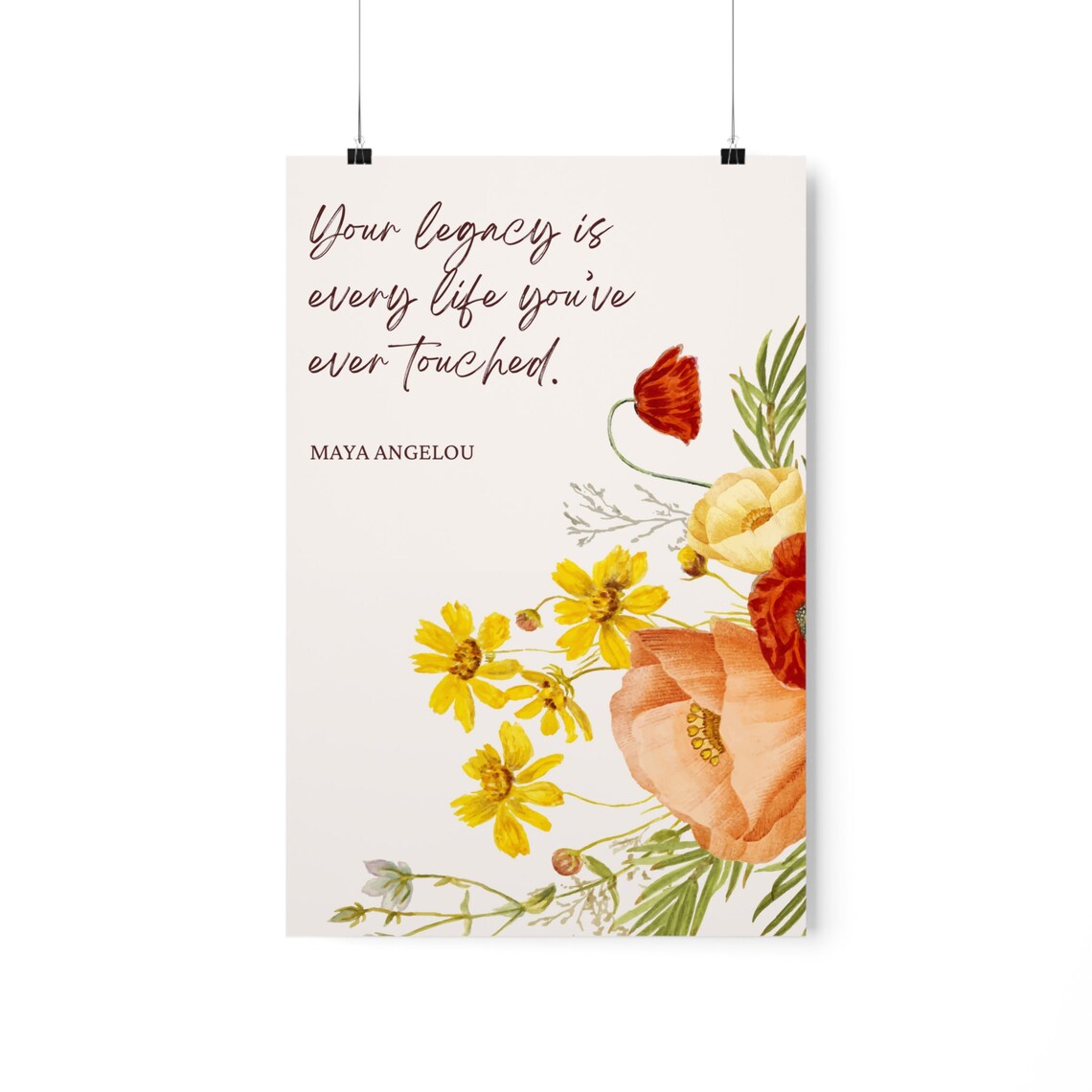 Maya Angelou Quote - Motivational Wall Art - Positivity Poster - Etsy