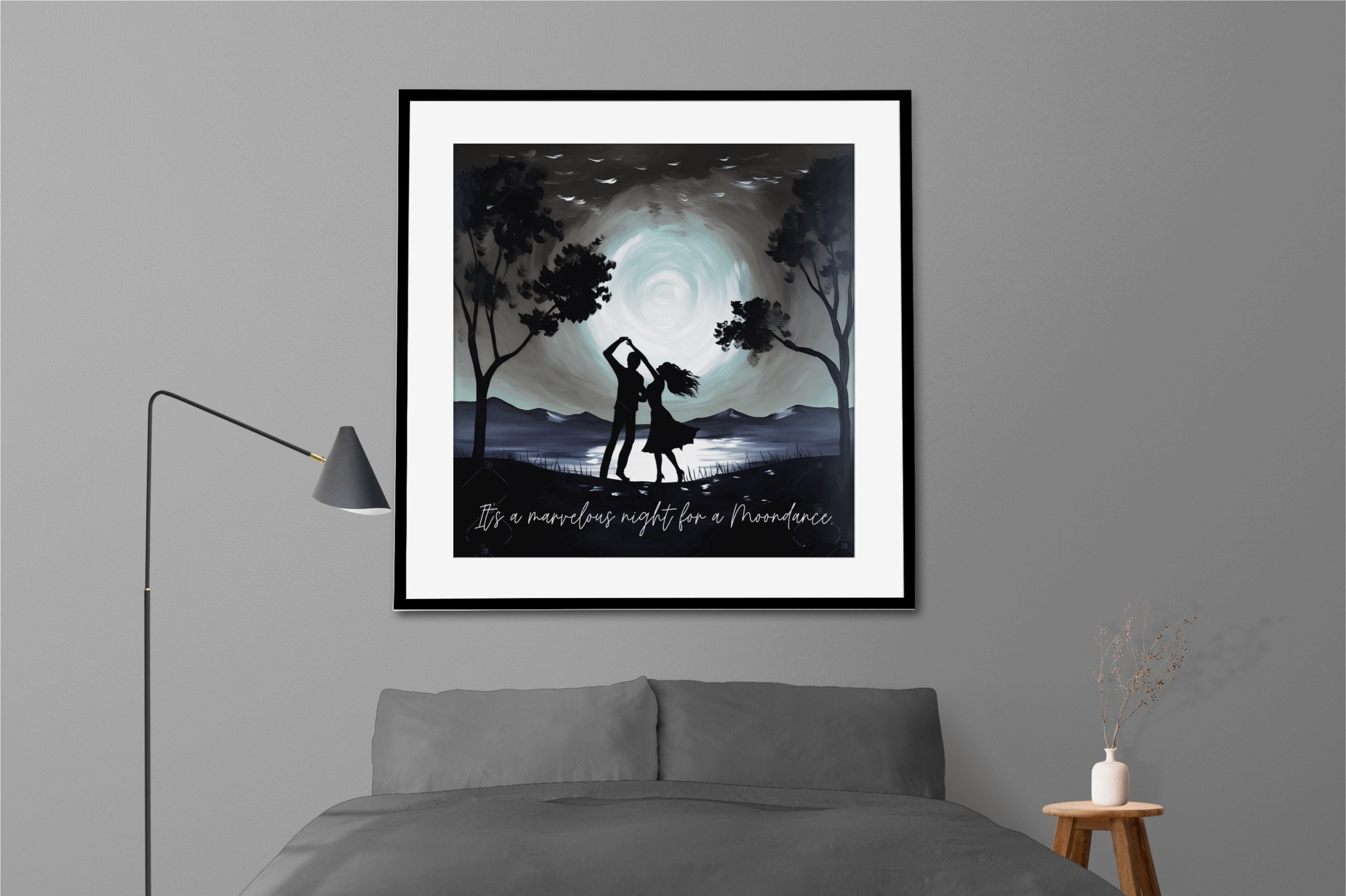 Marvelous Night for a Moondance - Lyrics Poster - Moondance Painting - Square Print - Etsy