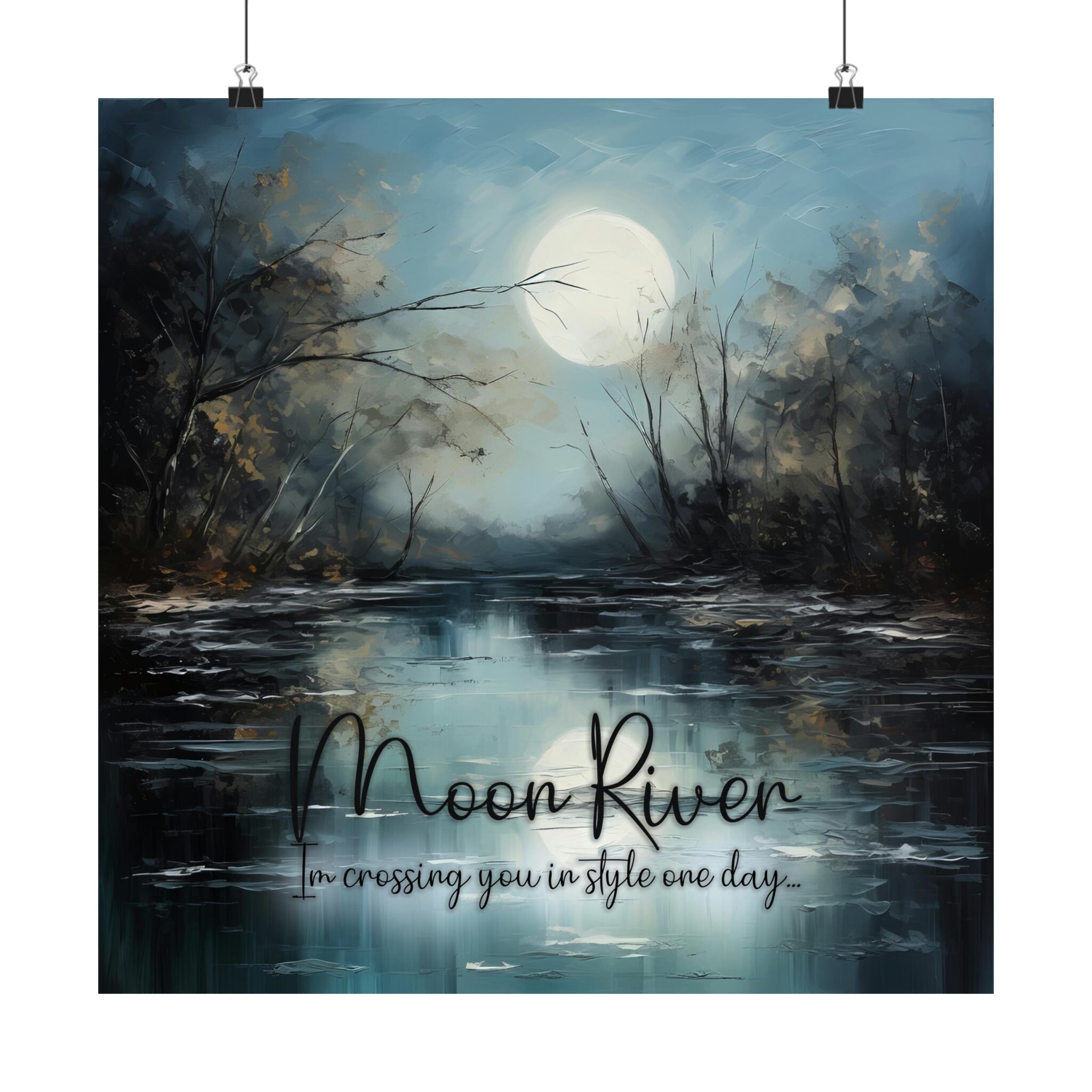 Moon River - Song Lyrics - River Painting - Audrey Hepburn - Matte ...