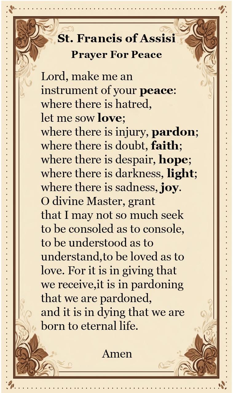 St. Francis of Assisi - Digital Download Holy Prayer Card - Prayer for ...