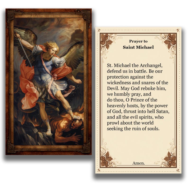 Saint Michael the Archangel Holy Prayer Card - (digital Download , High ...