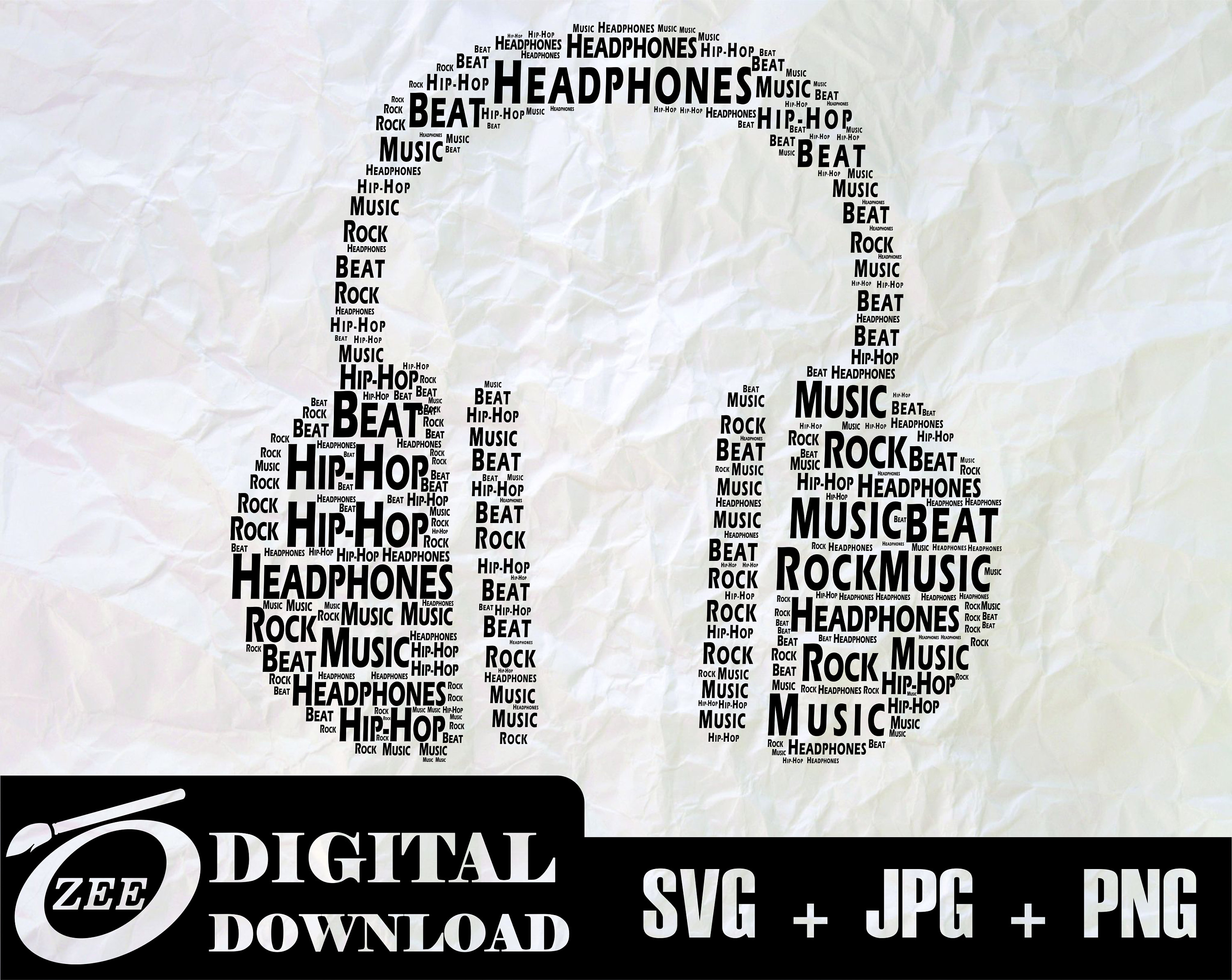 Music SVG, Hip-hop SVG, Word Shape SVG, Music Lover Svg - Etsy