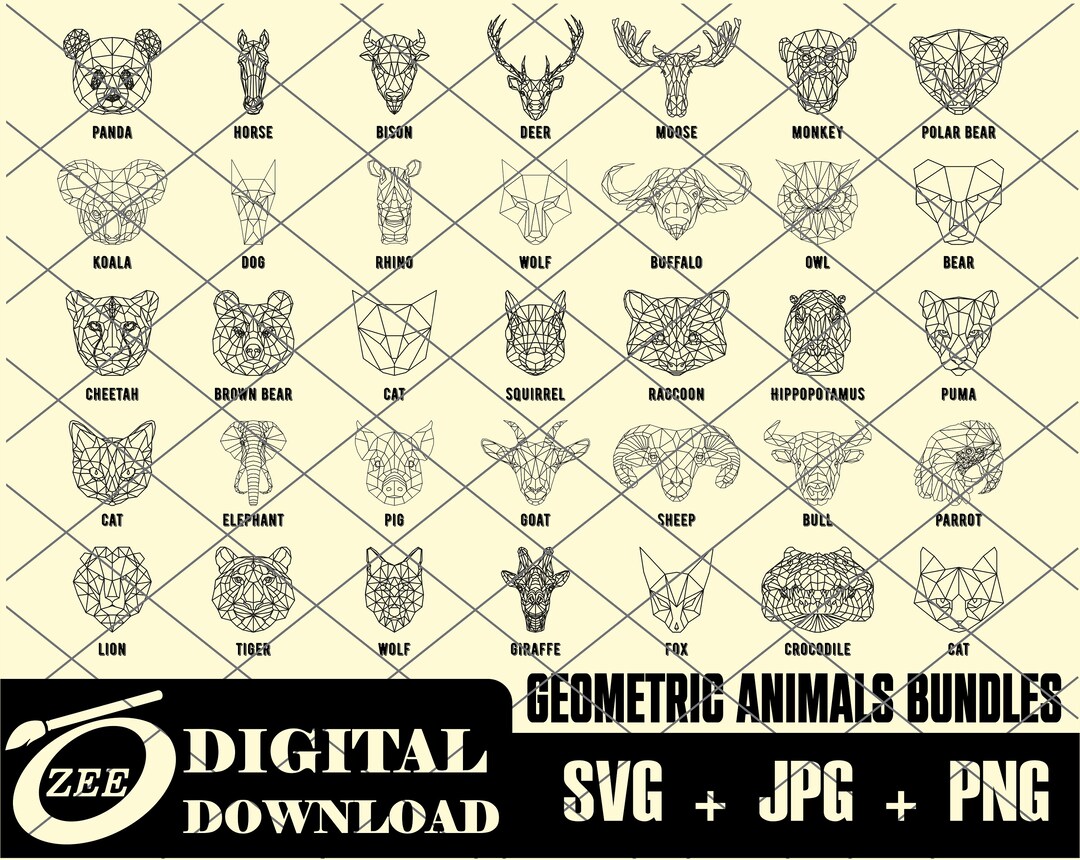 Geometric Animal Svg Bundle Polygonal Origami Animal Animal - Etsy