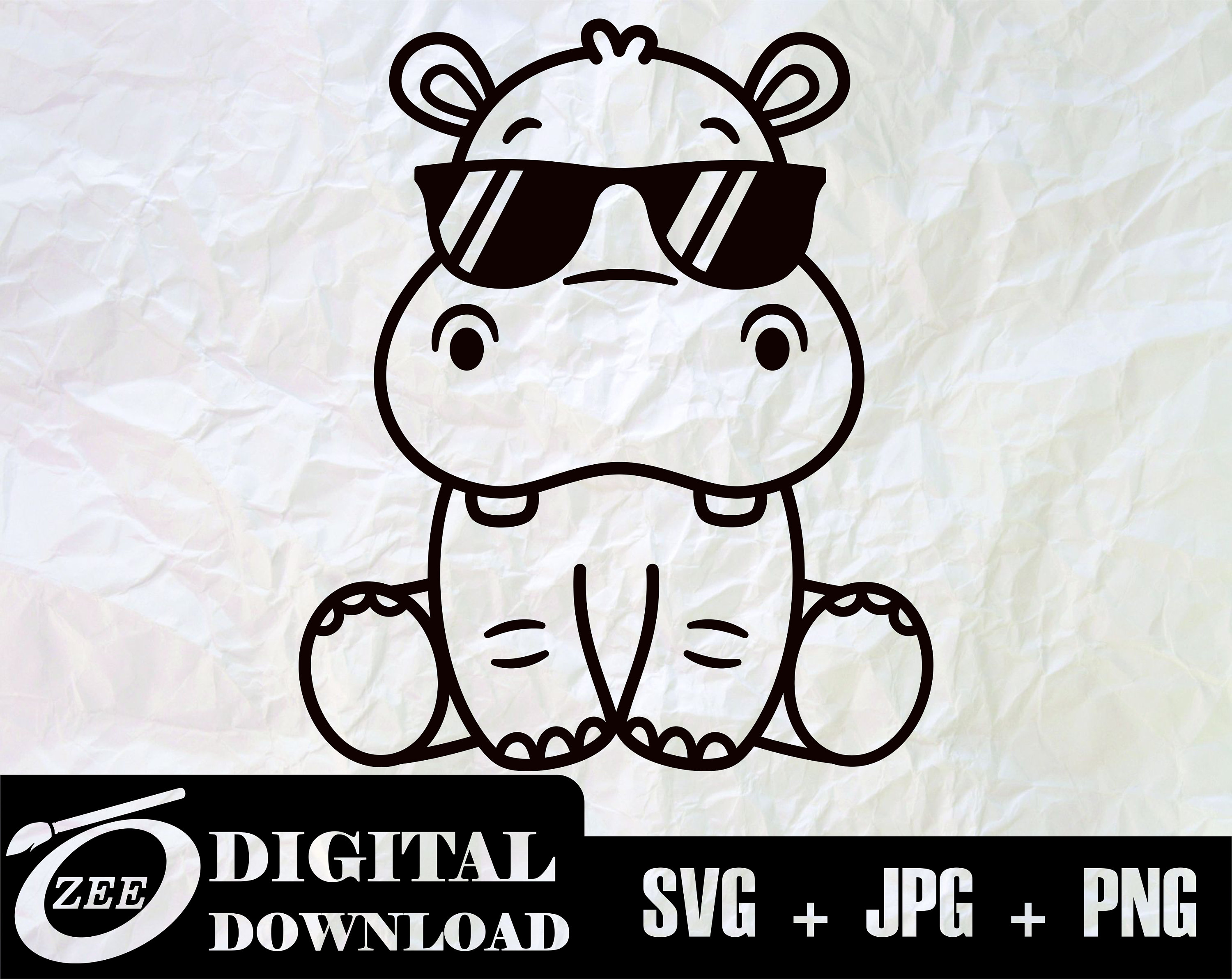 Baby Hippo SVG, Hippo SVG, Hippo Sunglass, Animal Svg, Kids Shirt, Baby ...