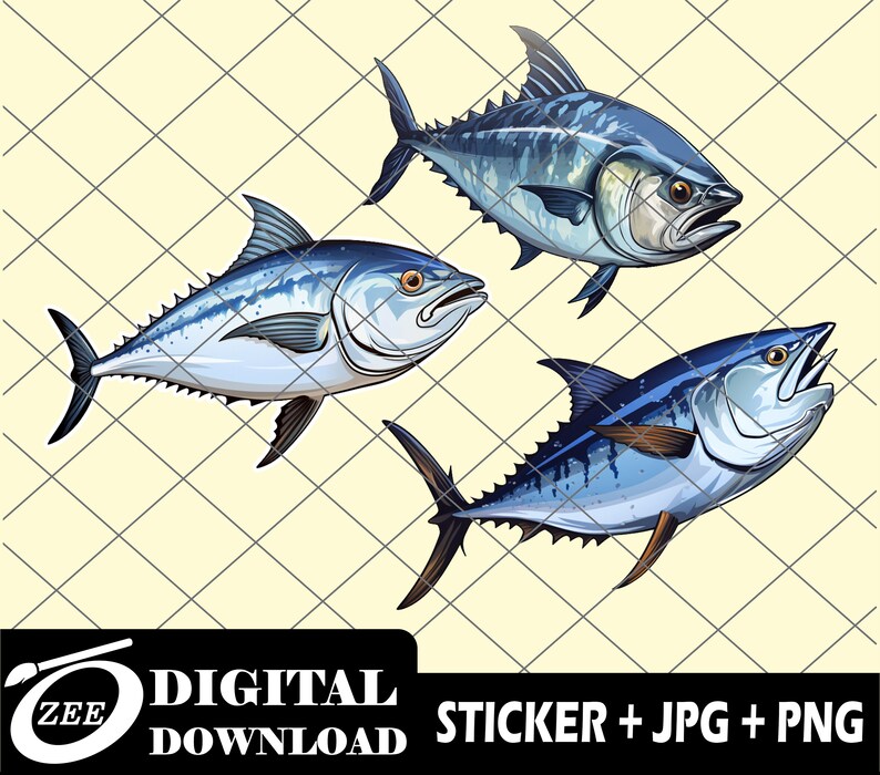 Blue Fin Tuna Bundle PNG, Tuna Bundle Stickers, Blue Fin Tuna Sticker ...