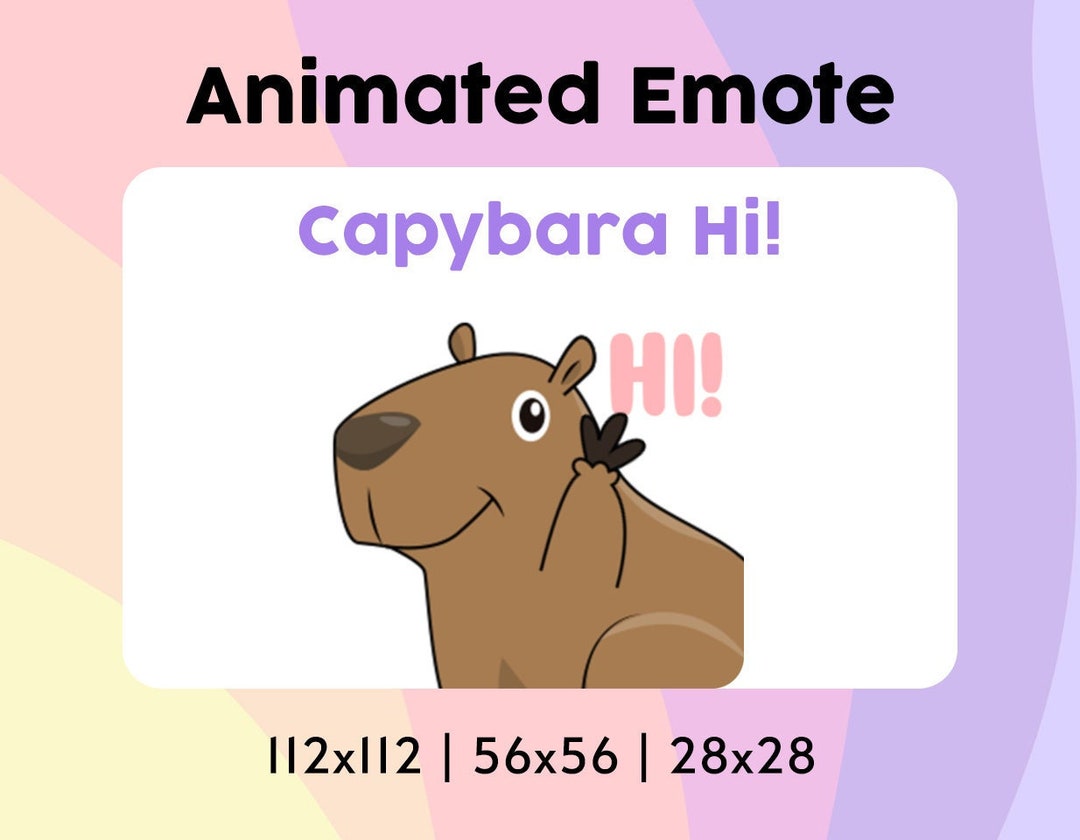Animated Emote | Capybara Hi! | GIF | Twitch - Etsy