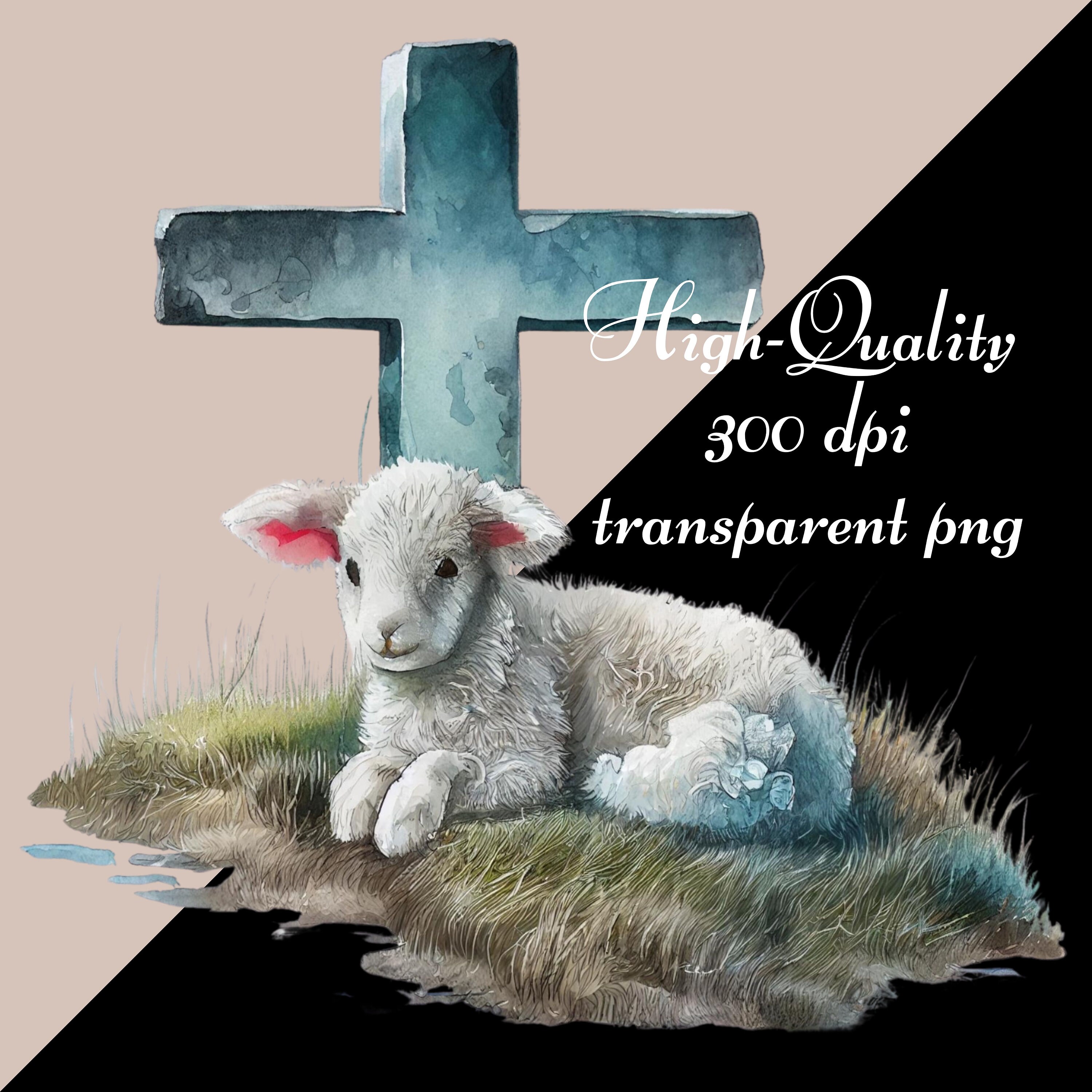 Lamb With Cross Clipart